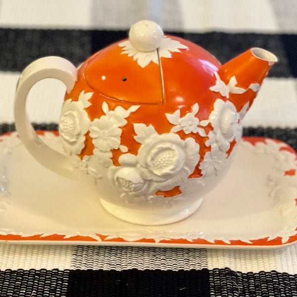 Orange Teapot - Etsy