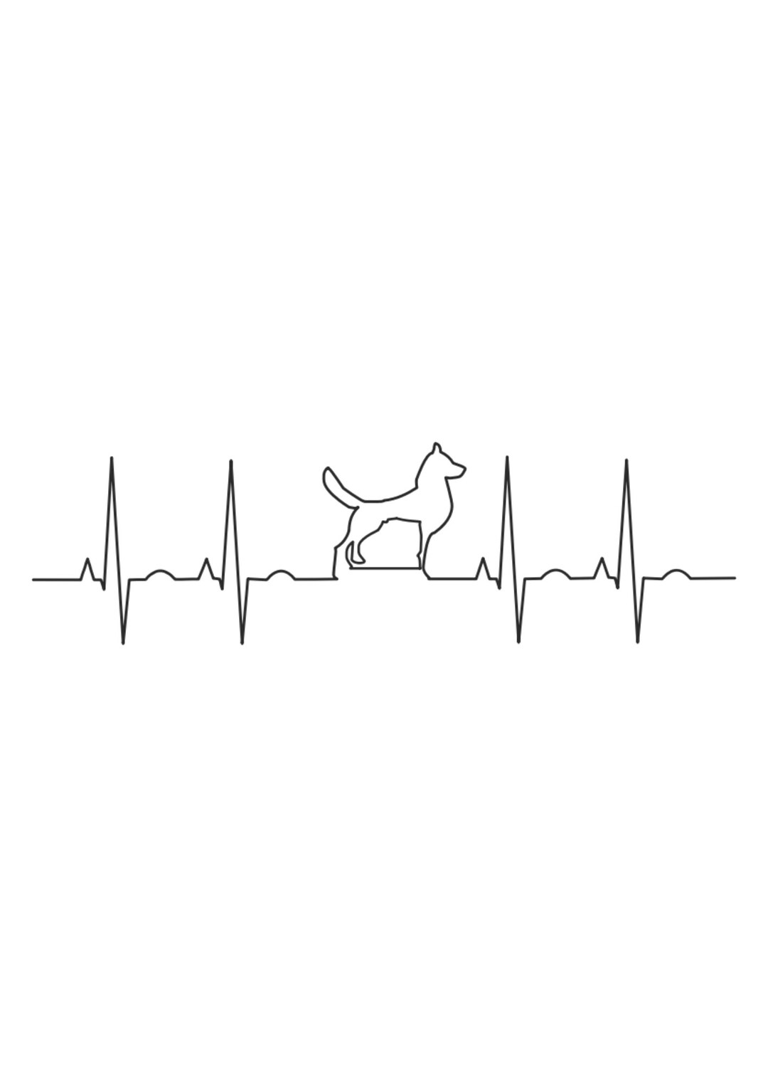 Dog ECG Vector Dog Love Clipart Svg Digital Instant Download Vector ...
