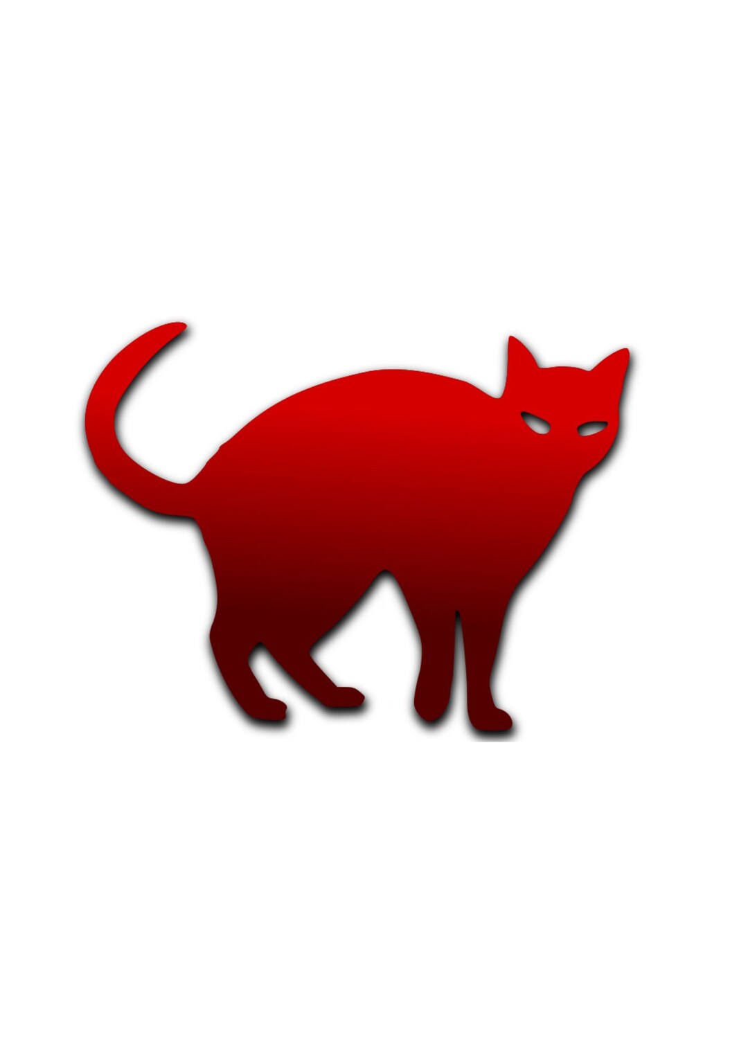 Cat Red Svg Clipart Circut Colorful Silhouette Cartoon Cat - Etsy