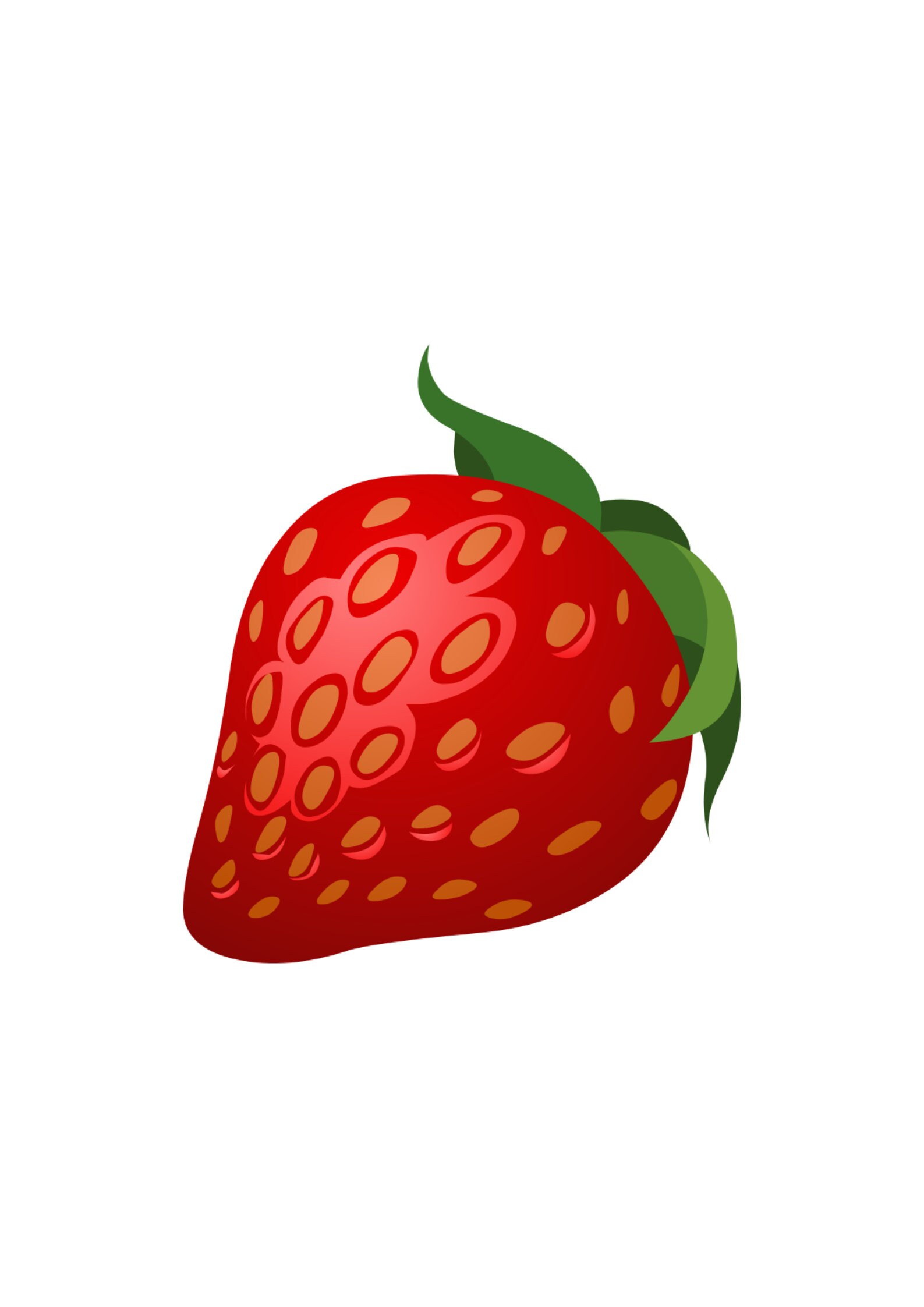 Strawberry Colorful Clipart Svg Food Fruit Digital Instant - Etsy