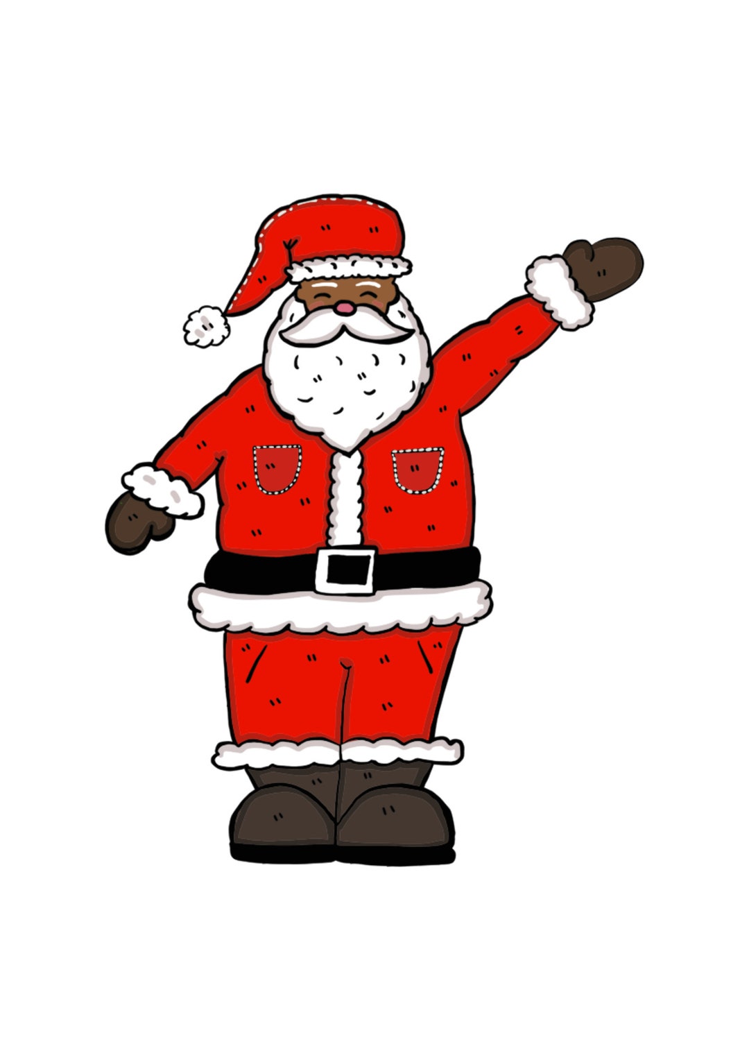 Santa Clause Svg Cartoon Clipart Colorful Vector Xmas Decoration Happy ...