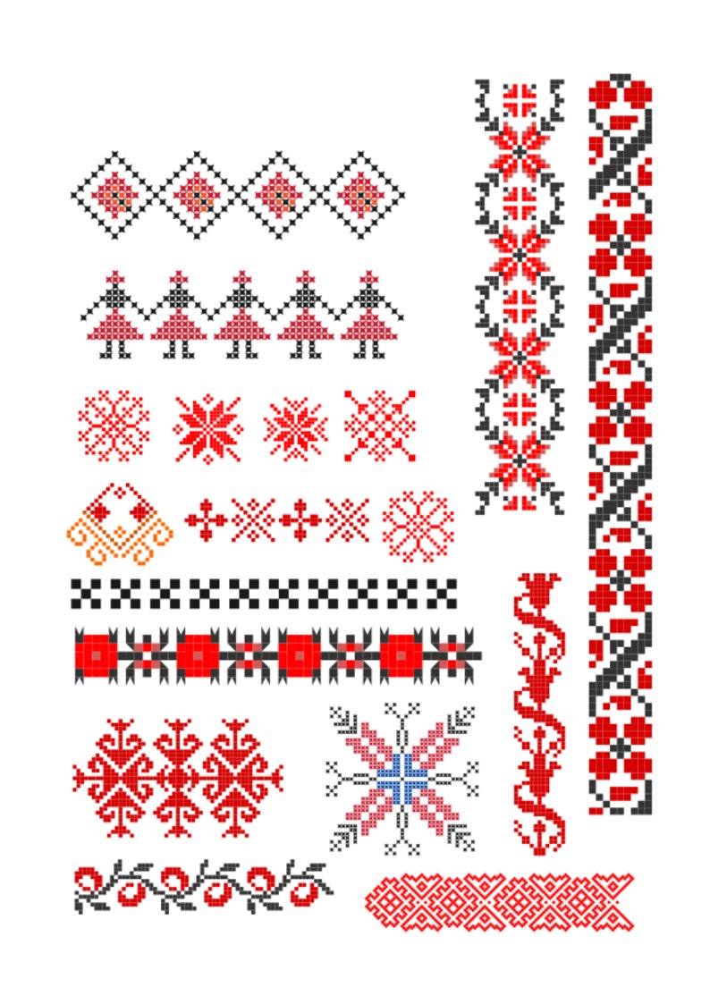 Embroidery Pattern Svg Coloful Clipart Stick File Creative Crafts ...