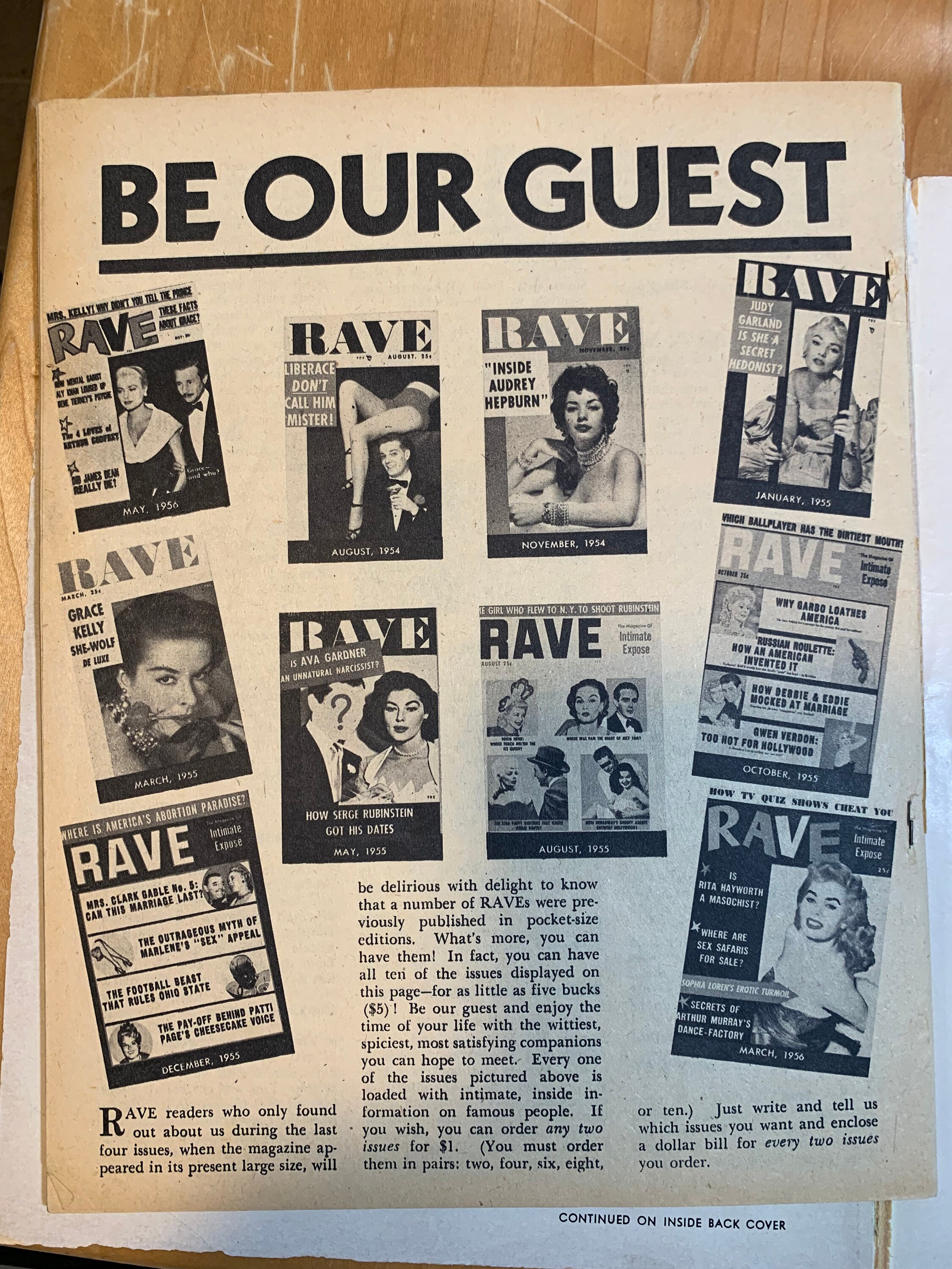 Marilyn Monroe RAVE Magazine August 1956 - Etsy