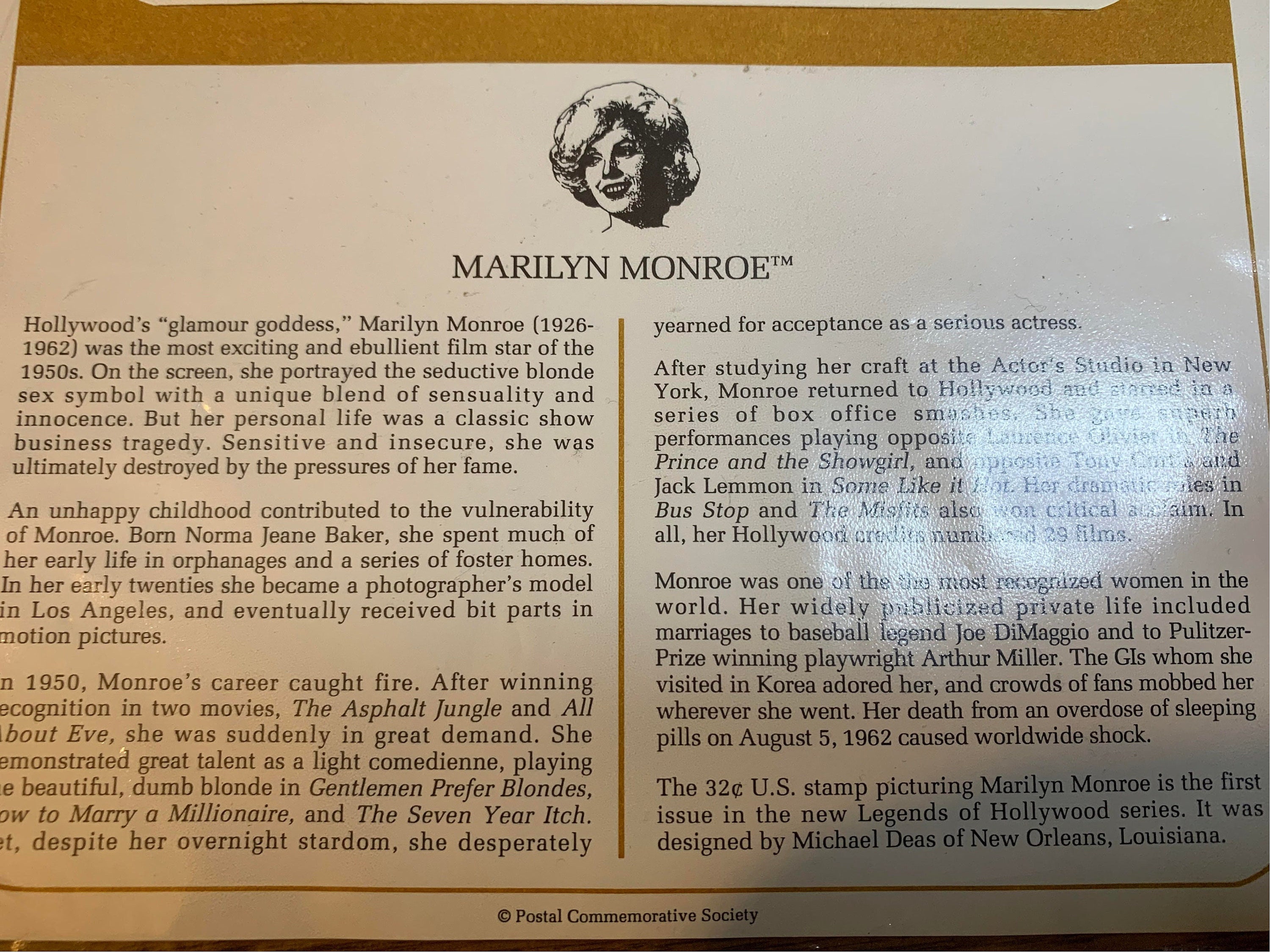 Marilyn Monroe First Day Issue Stamp - Etsy