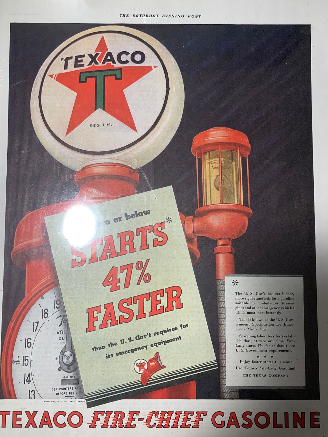 Vintage Texaco Poster 1930s Original - Etsy