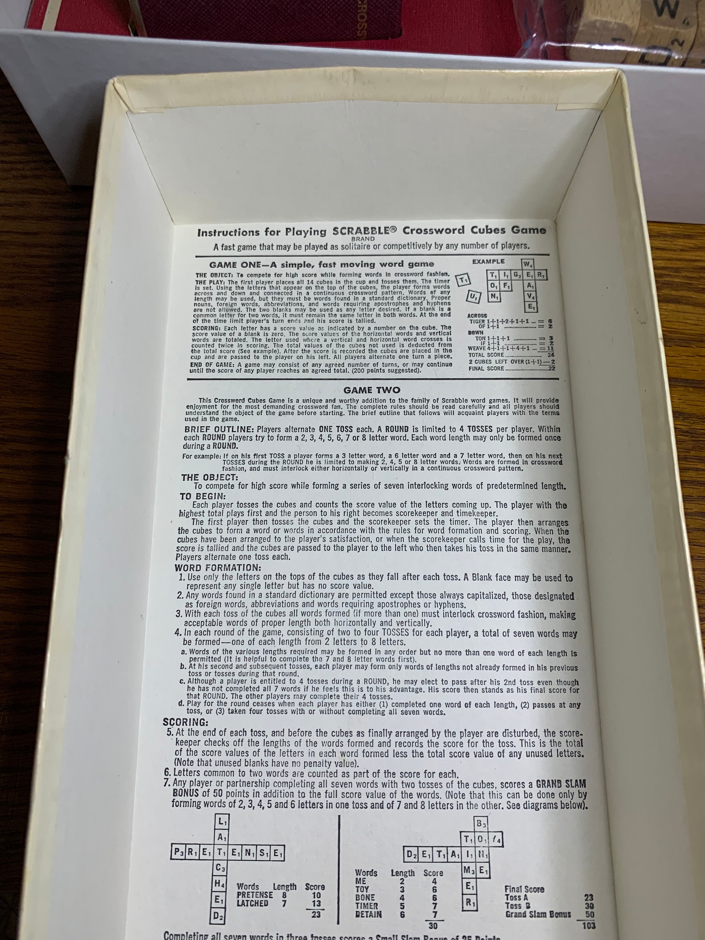 Vintage Board Game Scrabble Crossword Cubes Game 1976 - Etsy