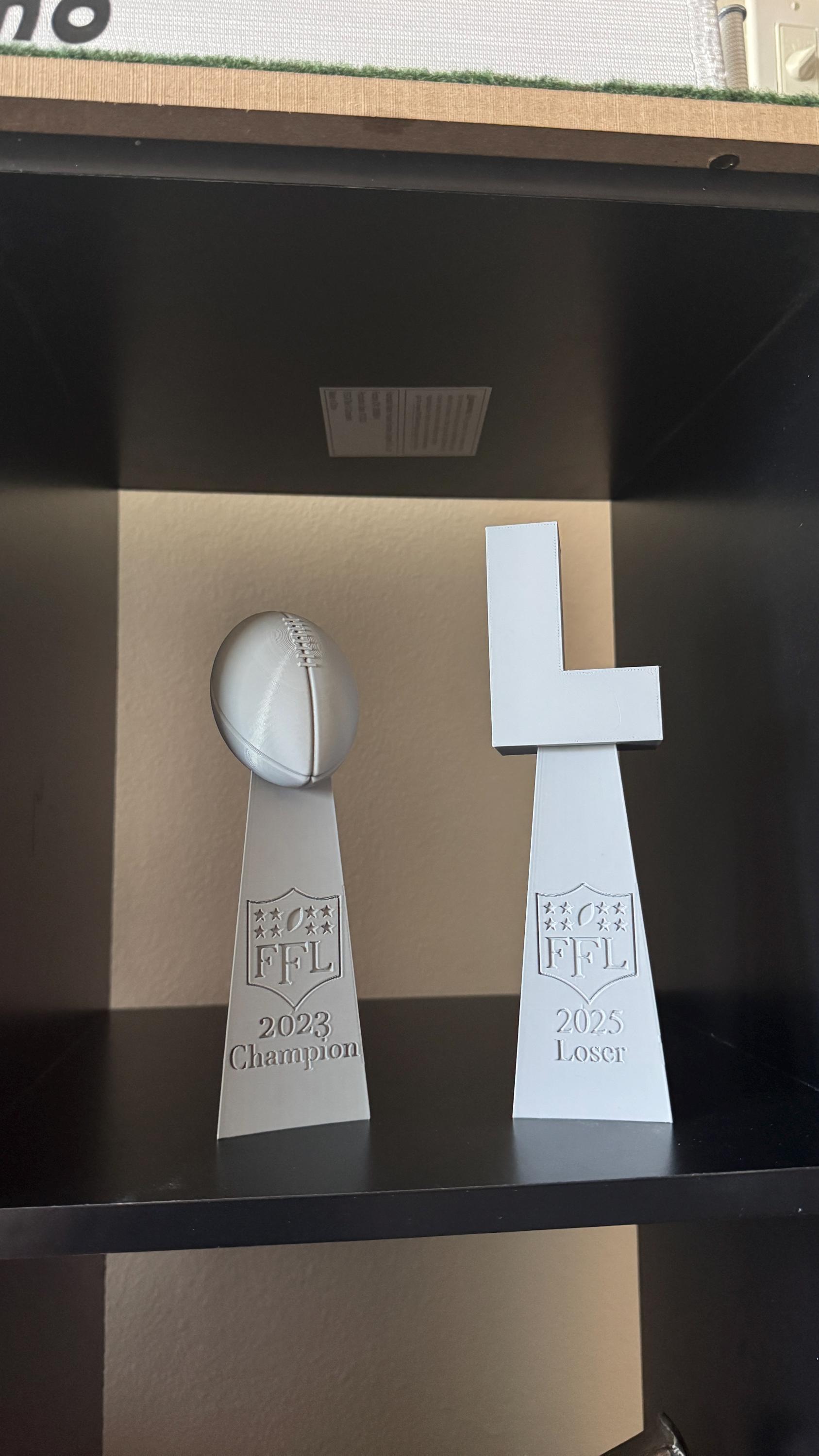 Fantasy Football Trophy - Loser Award - Custom Name & Year - Lombardi ...