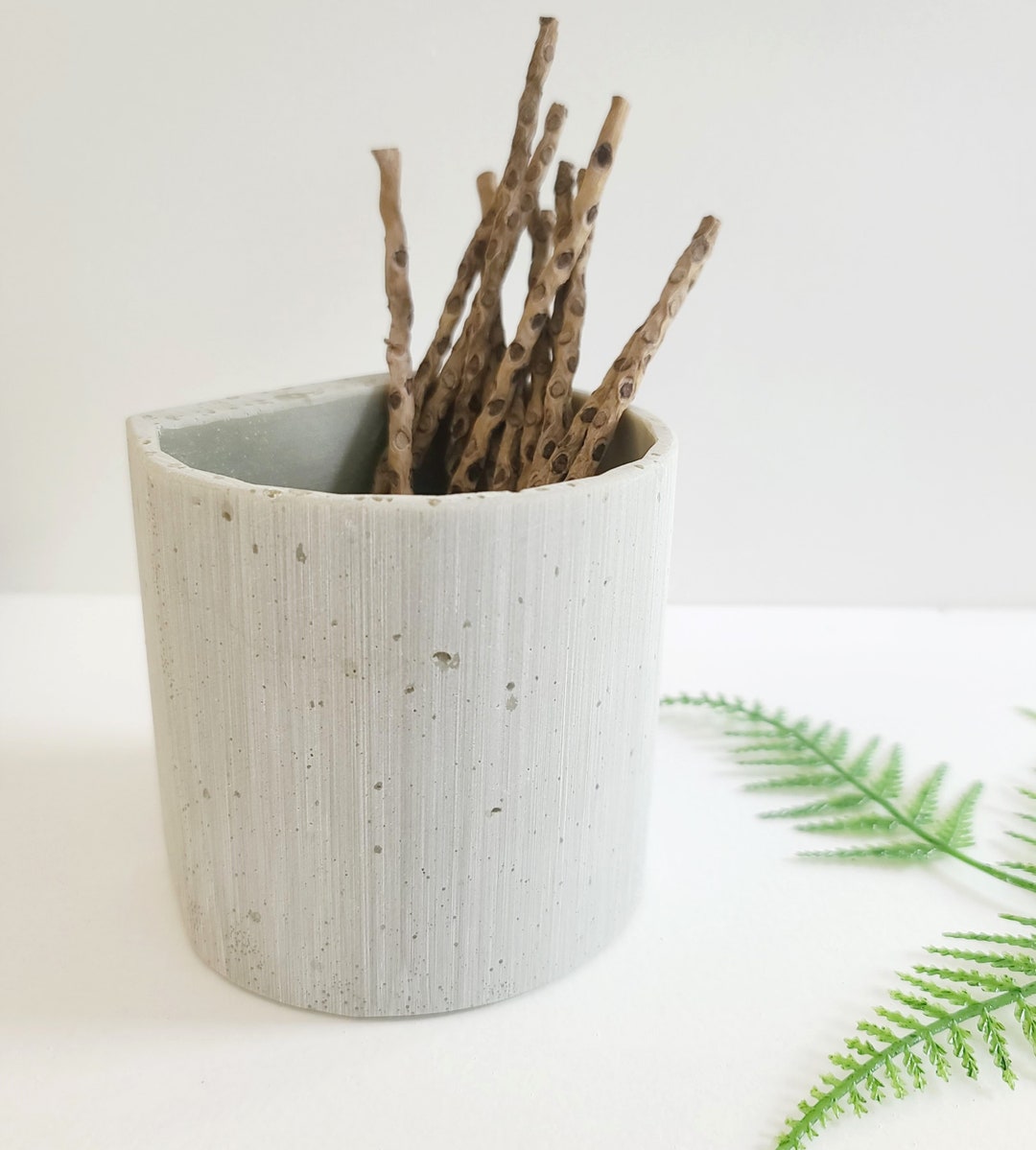 TWO Modern Light Green and Gray Resin and Concrete Wall - Etsy