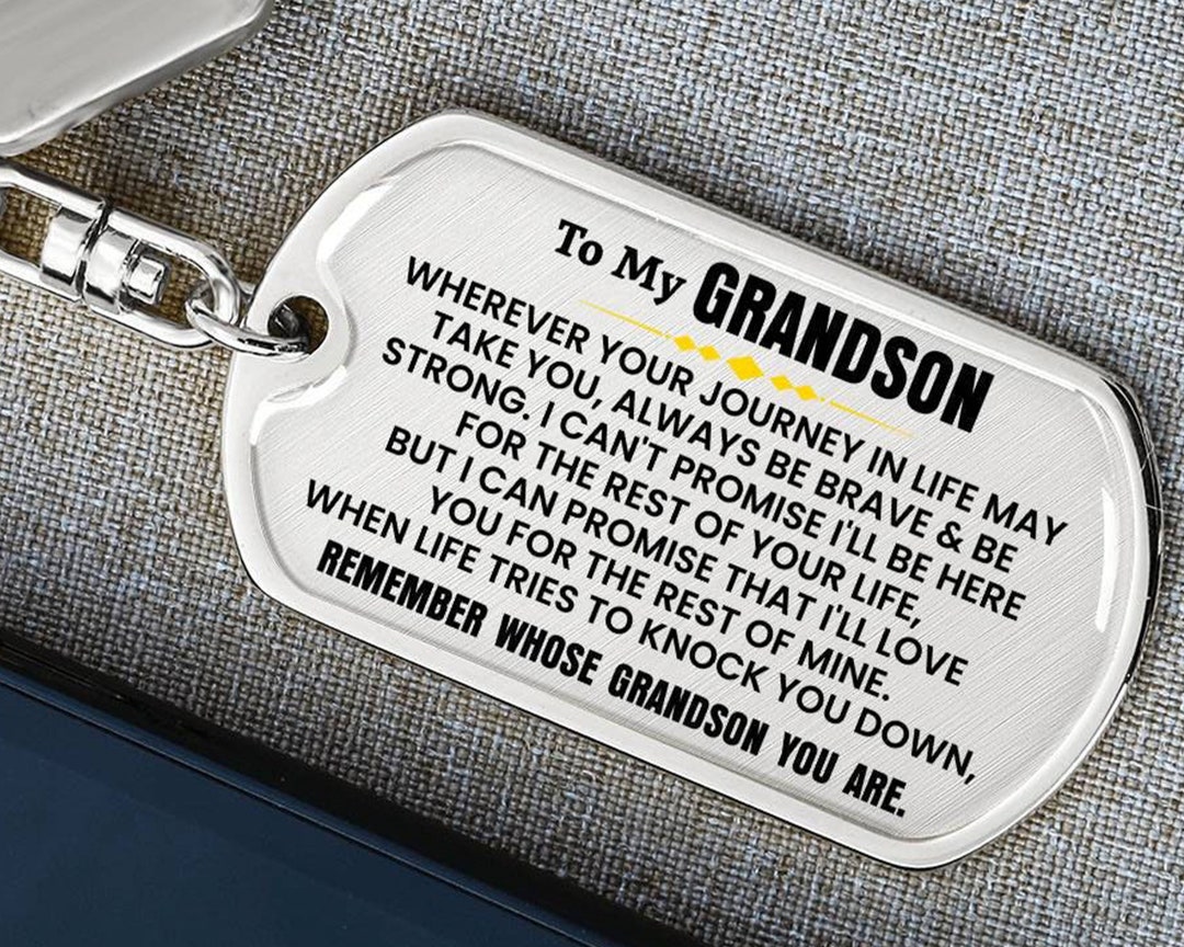 To My Grandson Keychain, Gift for Grandson, Grandson Gift From ...