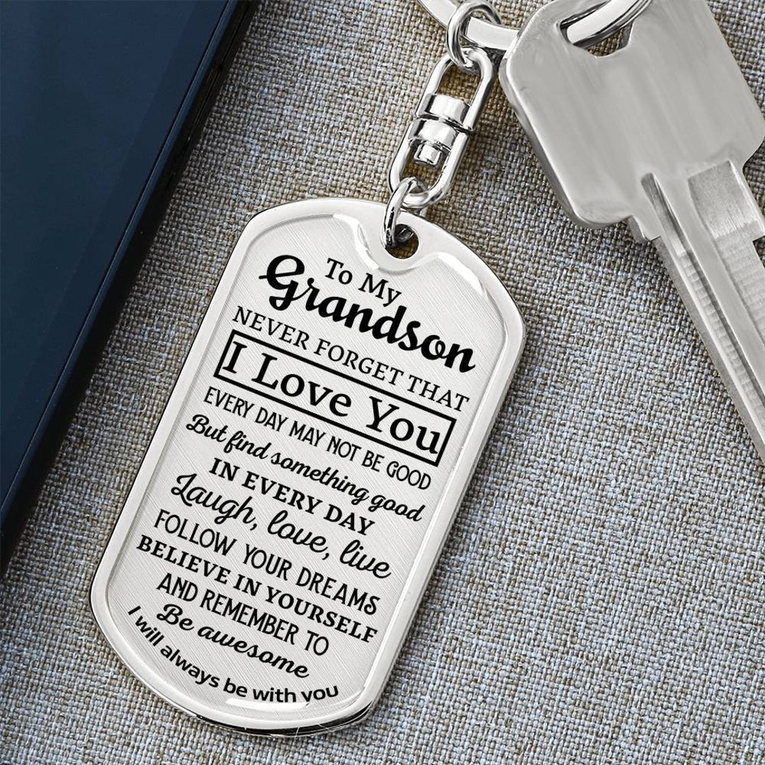 To My Grandson Keychain, Gift for Grandson, Grandson Gift From ...