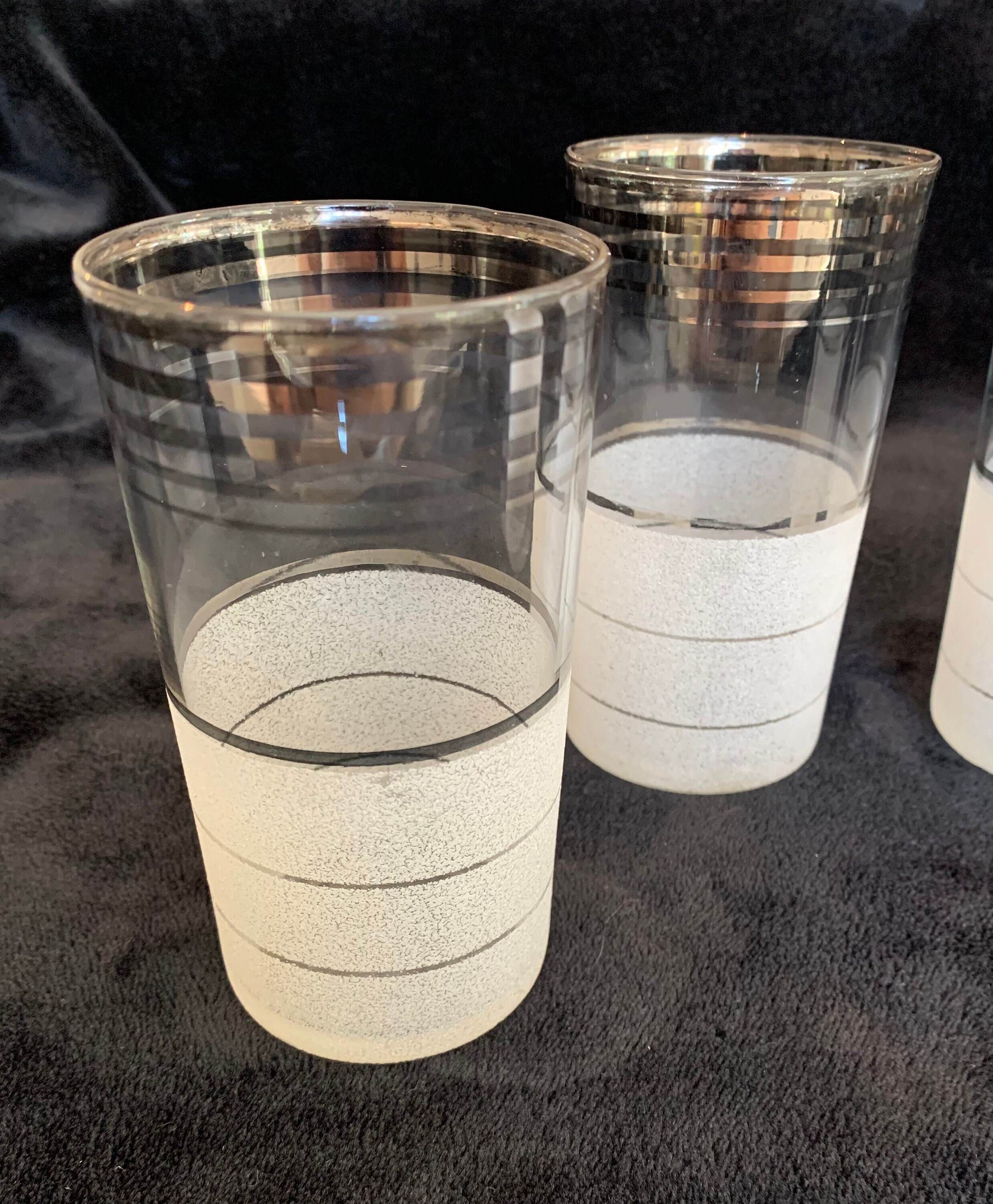Mid Century Frosted Drinking Glasses Set of 4 - Etsy