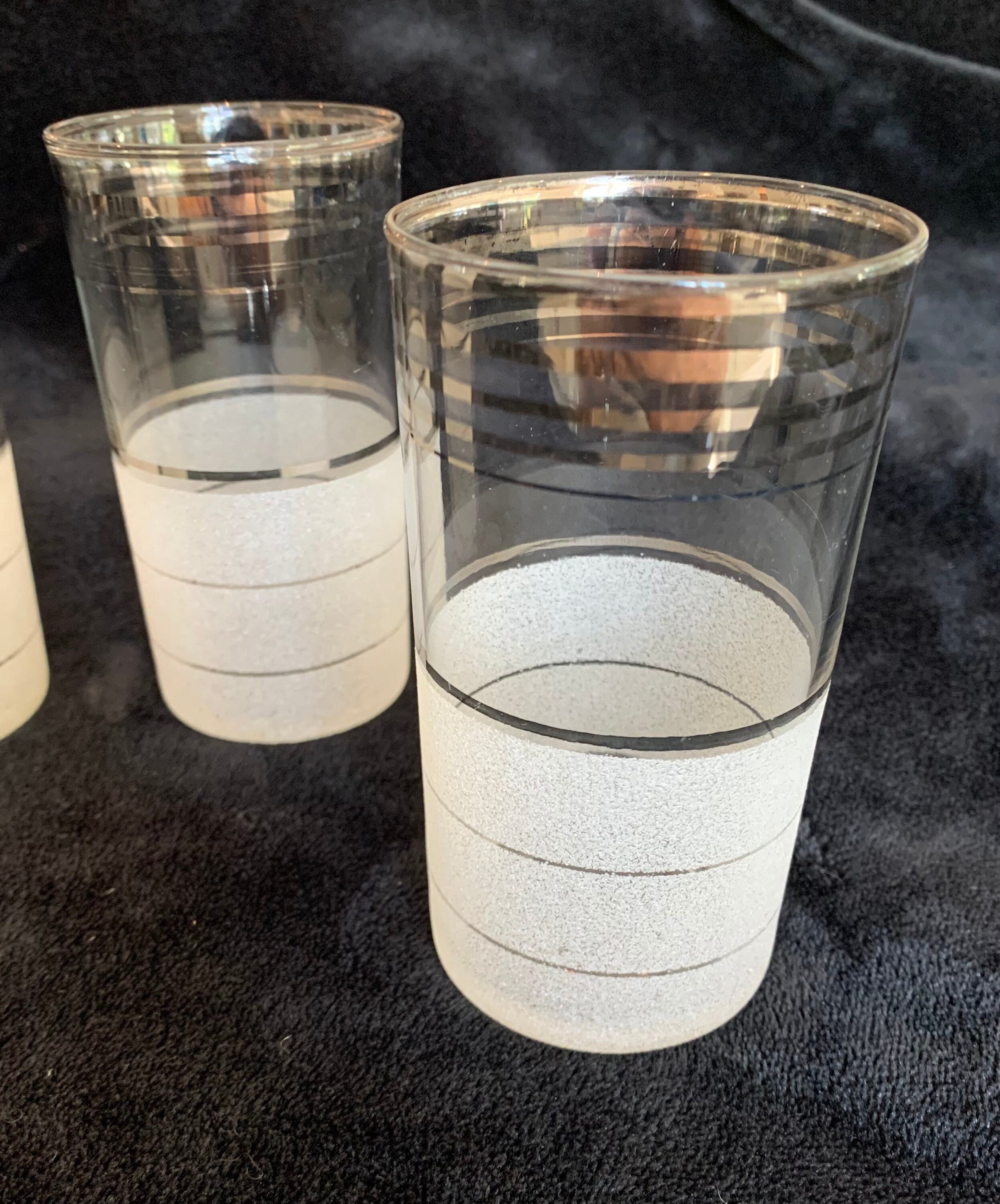 Mid Century Frosted Drinking Glasses Set of 4 - Etsy