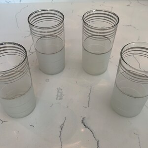 Mid Century Frosted Drinking Glasses Set of 4 - Etsy