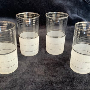 Mid Century Frosted Drinking Glasses Set of 4 - Etsy