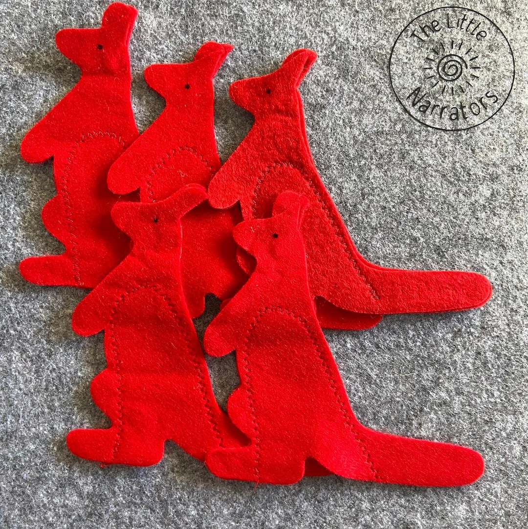 Red Kangaroo Finger Puppet 5 Pack Circle Time, Kindergarten, Early ...