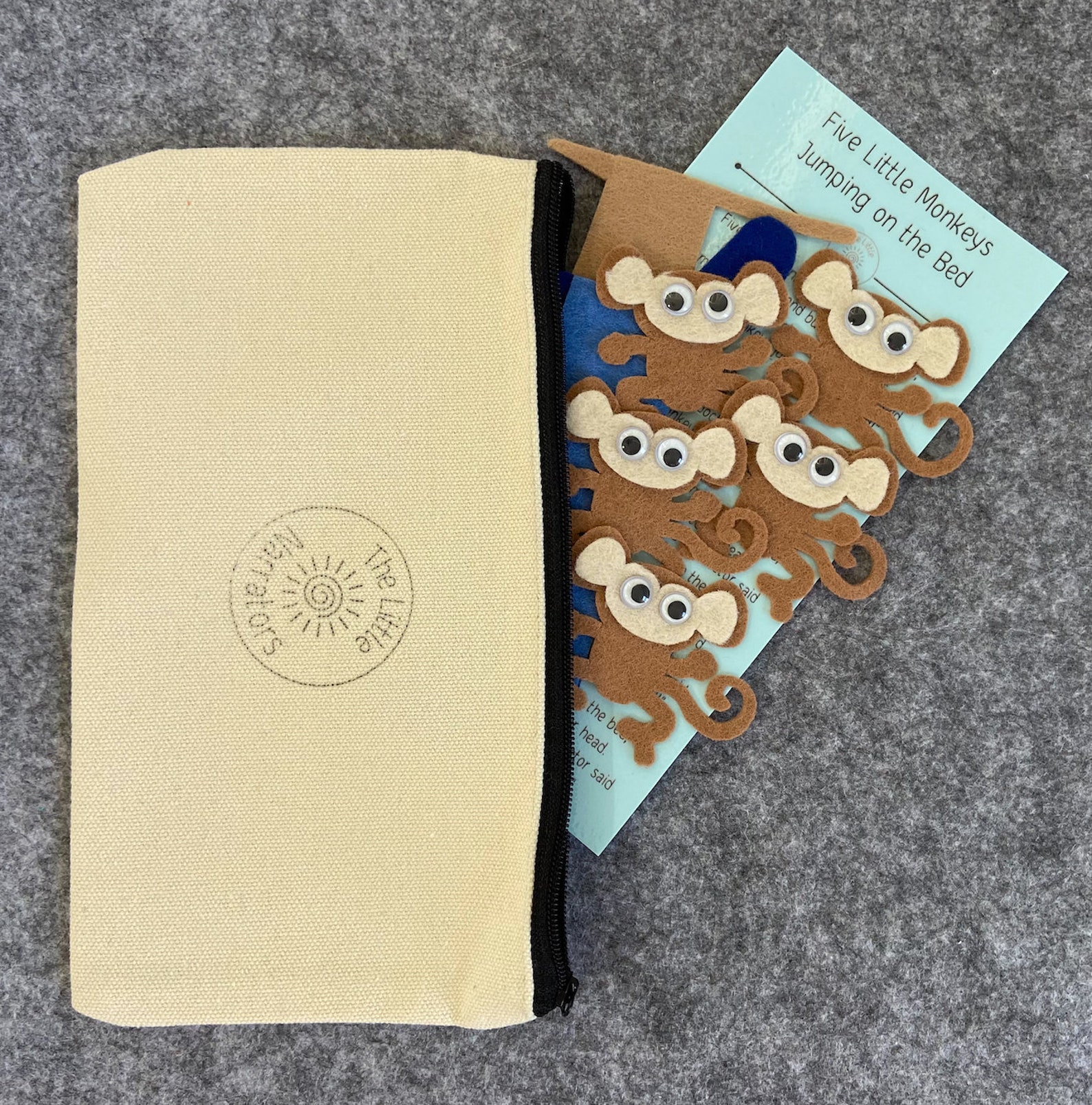 Five Cheeky Monkeys Jumping on the Bed Felt Song Circle - Etsy