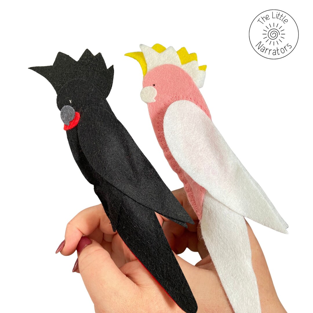 Red-tailed Black Cockatoo & Cockatoo Finger Puppets (2 Pack) - Circle ...