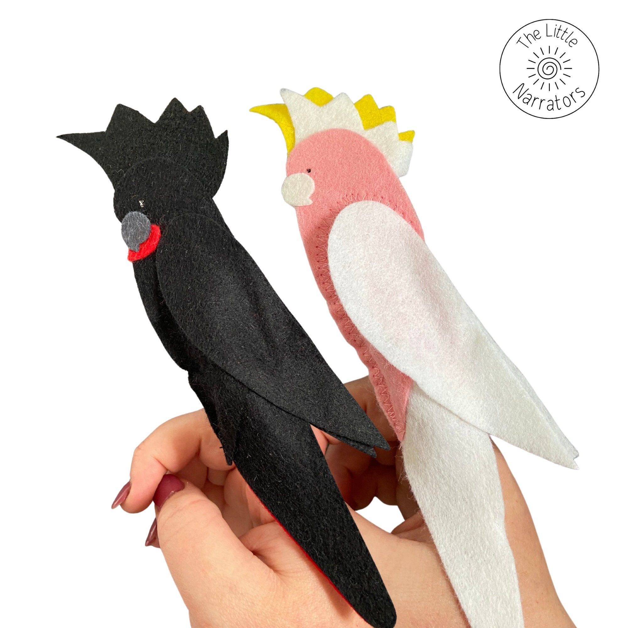 Red-tailed Black Cockatoo & Cockatoo Finger Puppets (2 Pack) - Circle ...