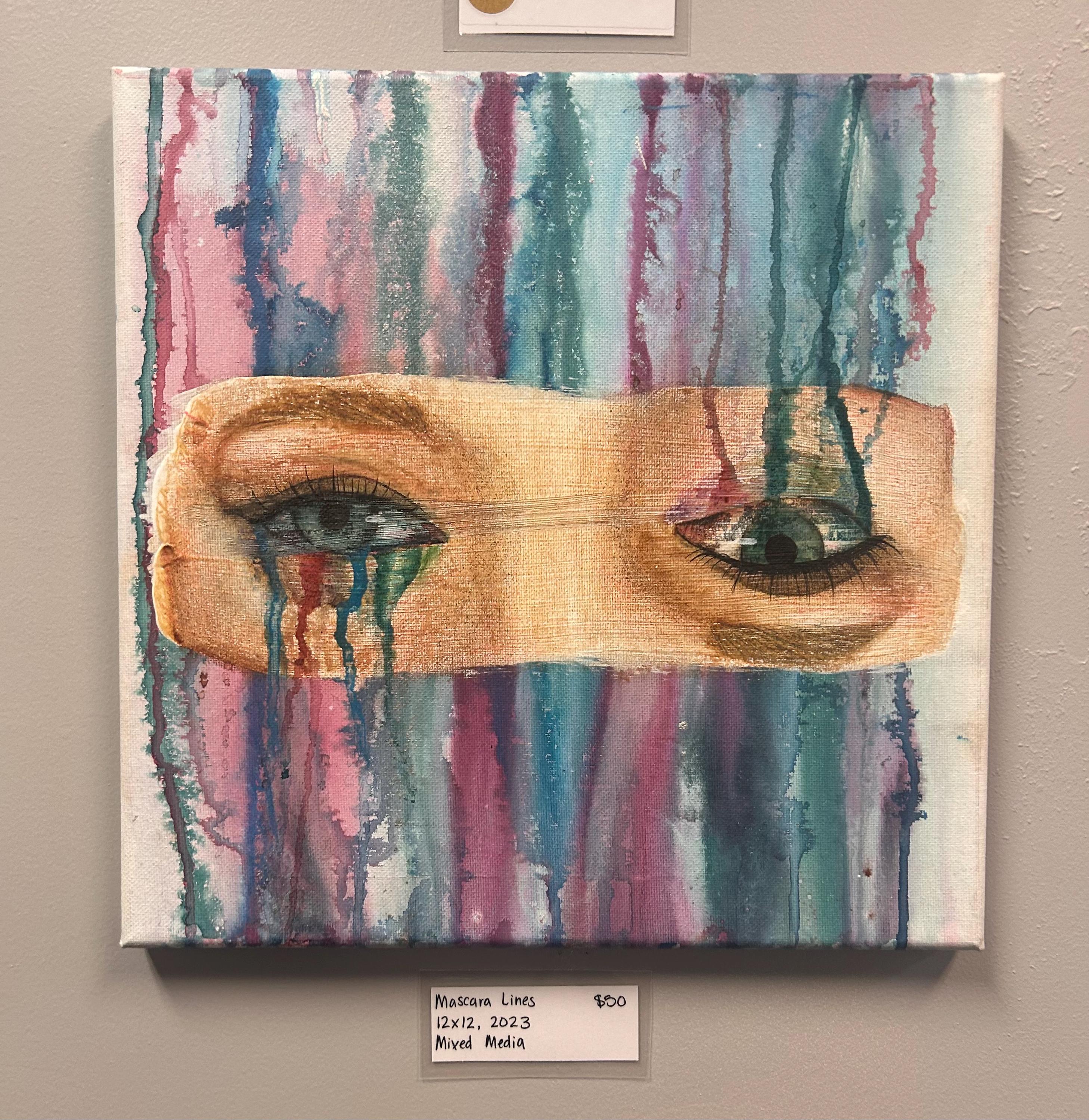 Mascara Lines (watercolor Eyes) | Original Eye Painting on Canvas - Etsy