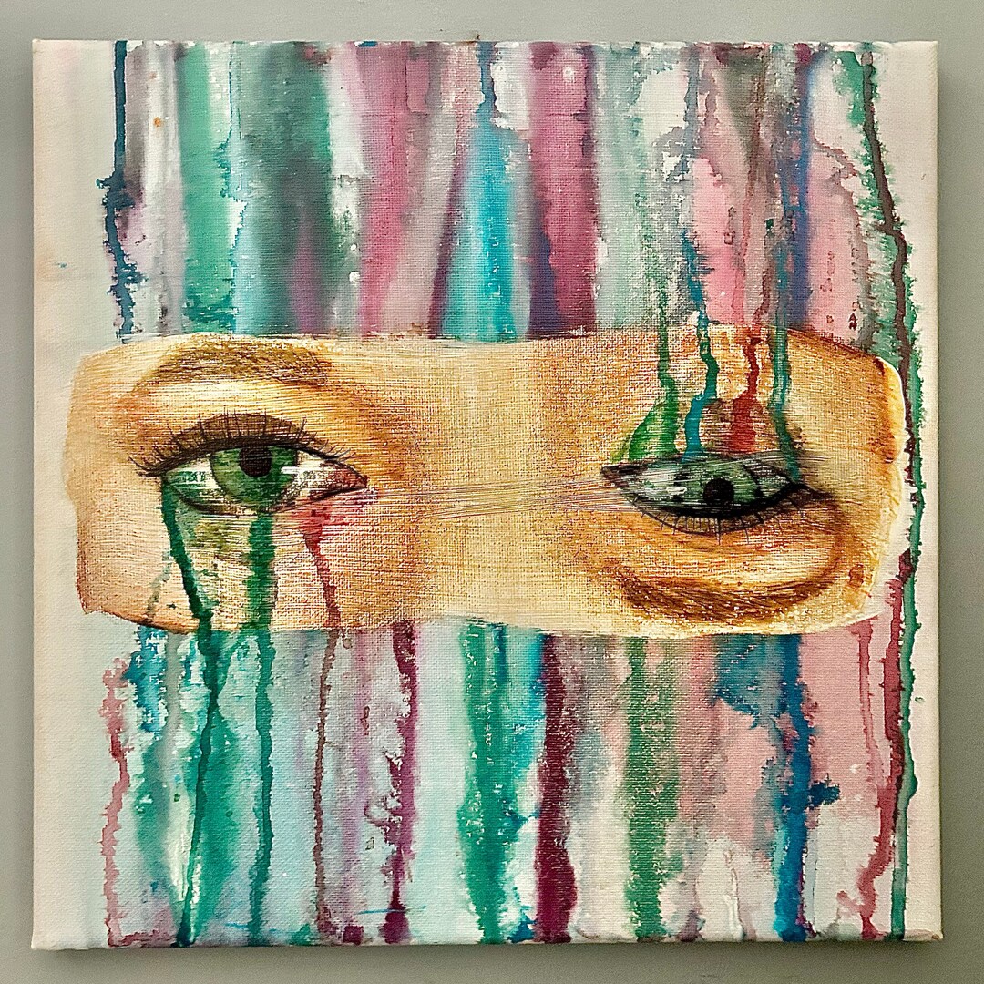 Mascara Lines (watercolor Eyes) | Original Eye Painting on Canvas - Etsy