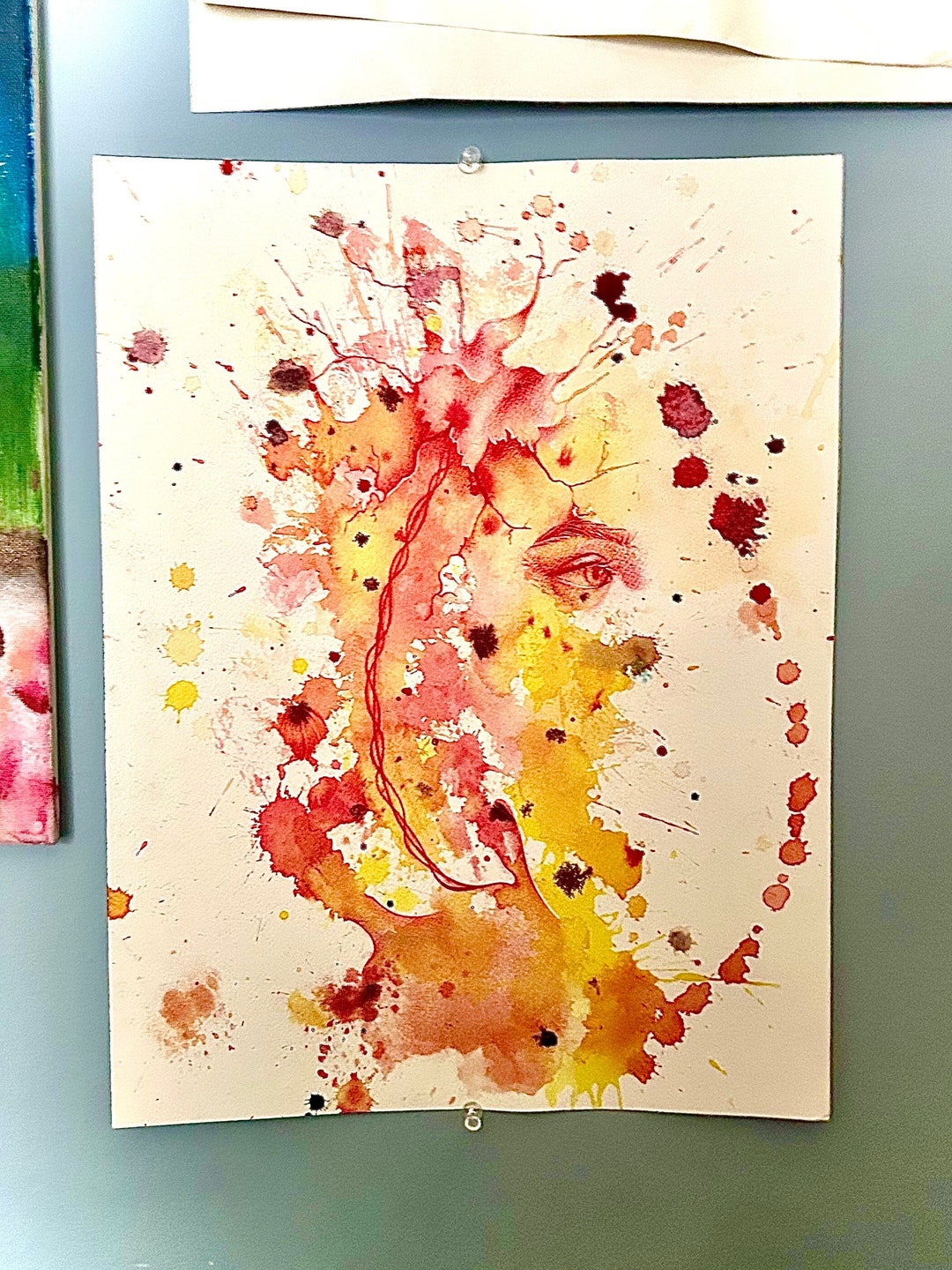 Father's Day Original Acrylic Ink Splatter Watercolor Painting - Etsy