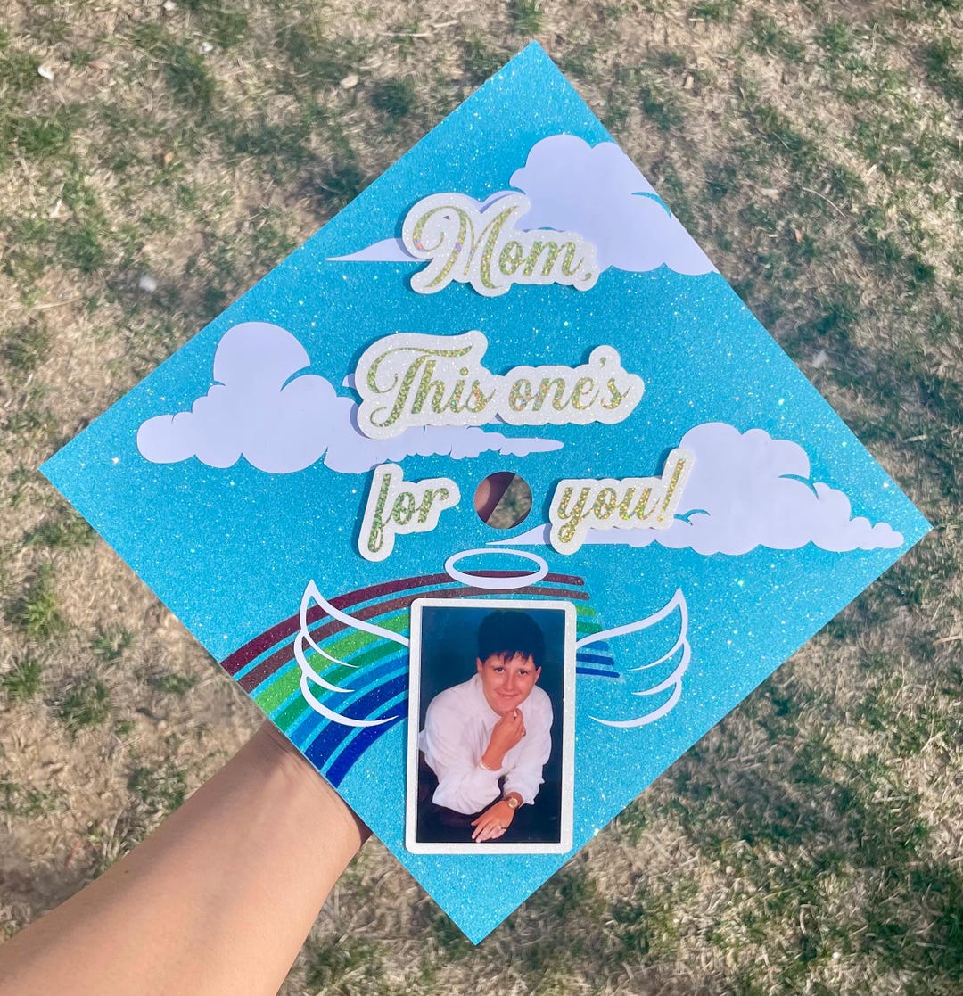 Custom Graduation Cap Topper, Ready to Wear, Layered Topper With Vinyl ...