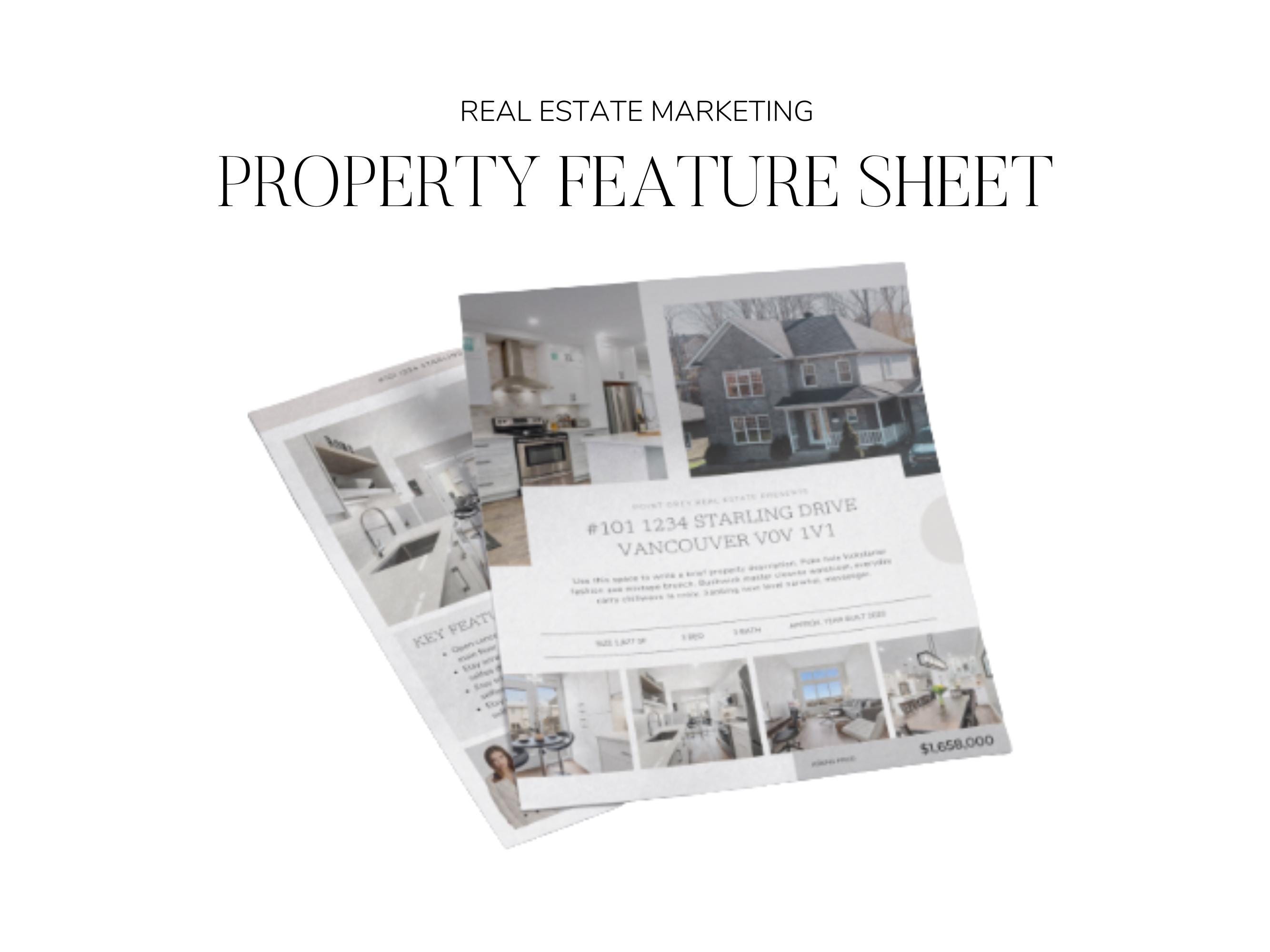 Real Estate Feature Sheet | Property Listing Flyer | Real Estate ...