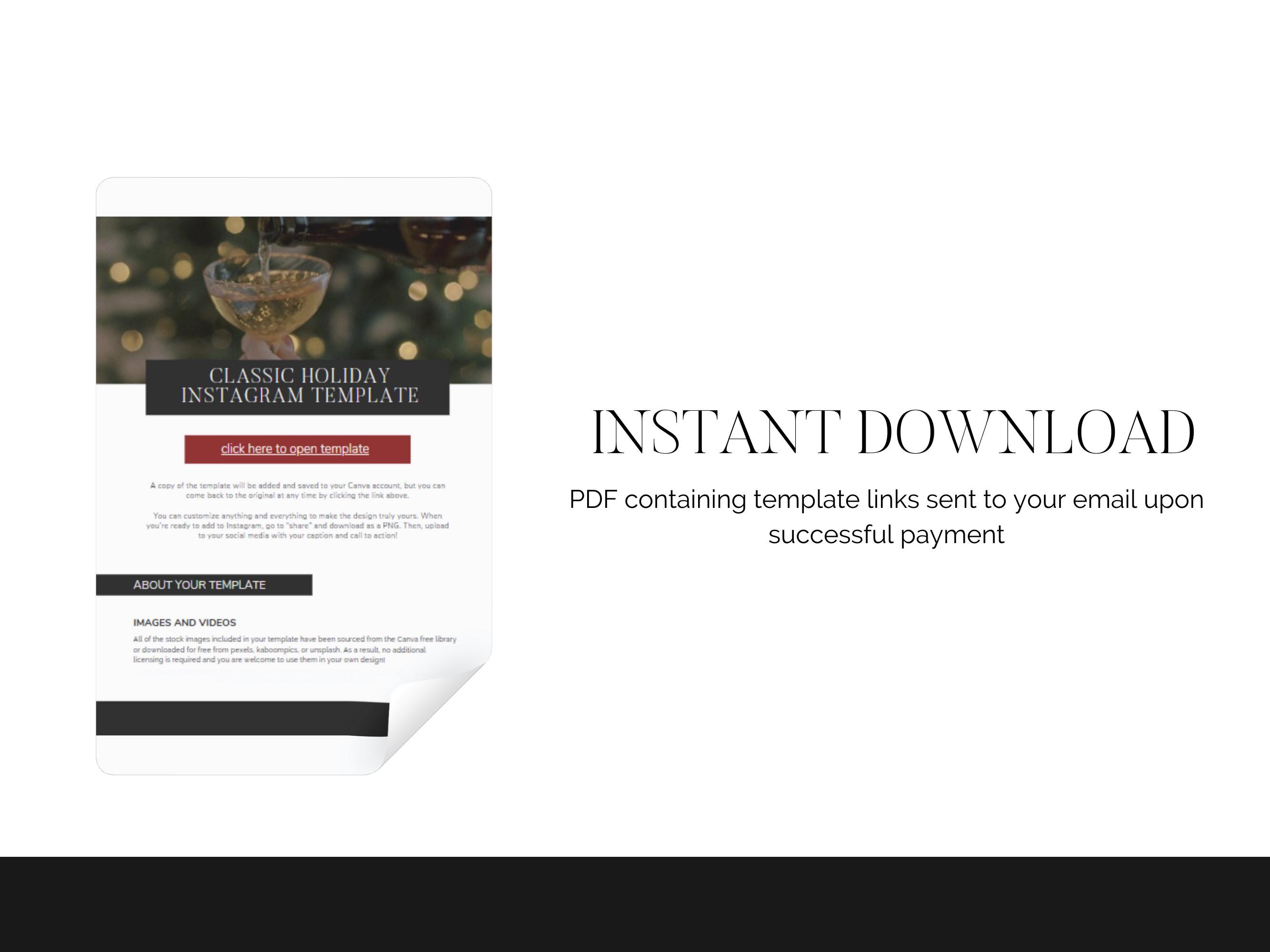 Classic Holiday Instagram Post Template | Traditional Christmas Social ...