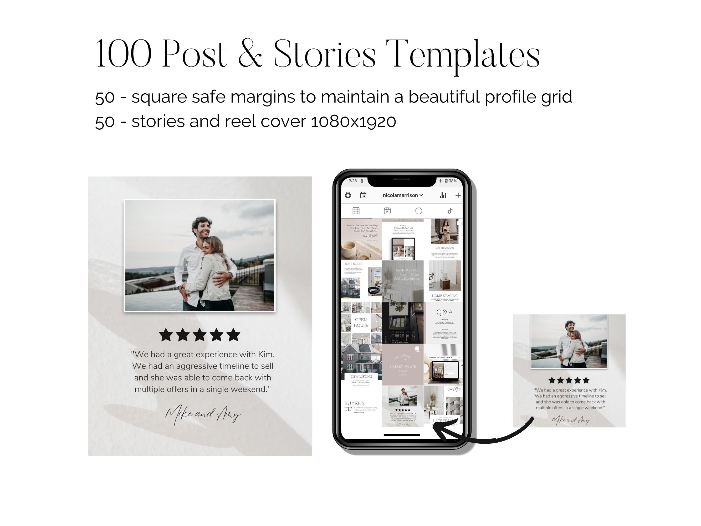 Real Estate Instagram Post and Stories | 100 Canva Instagram Template ...