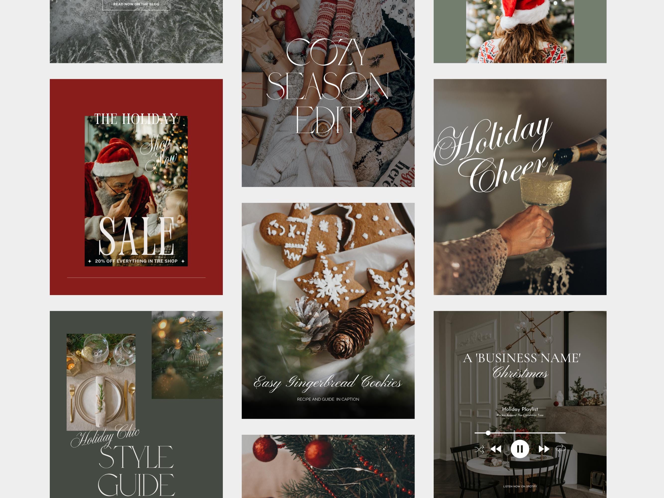 Classic Holiday Instagram Post Template | Traditional Christmas Social ...
