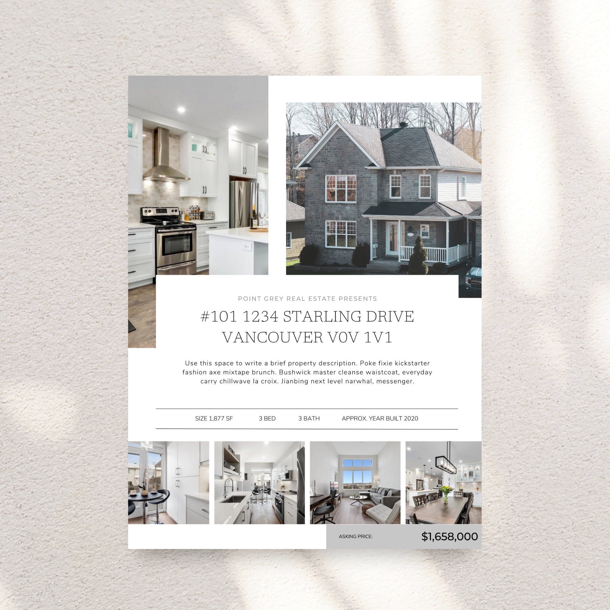 Real Estate Feature Sheet Property Listing Flyer Real Estate Marketing ...