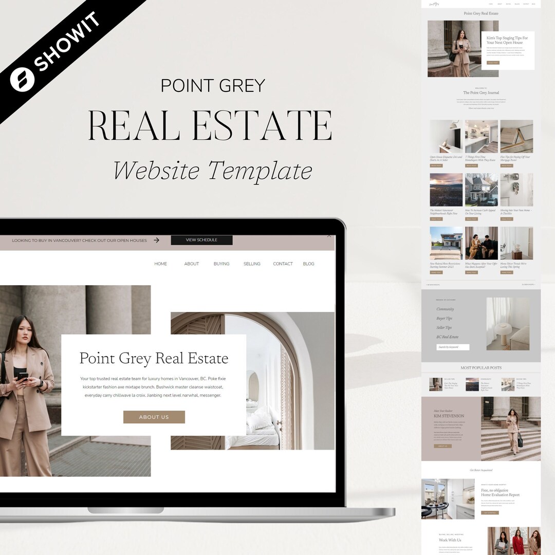Real Estate Website Template Showit Template for Realtors - Etsy