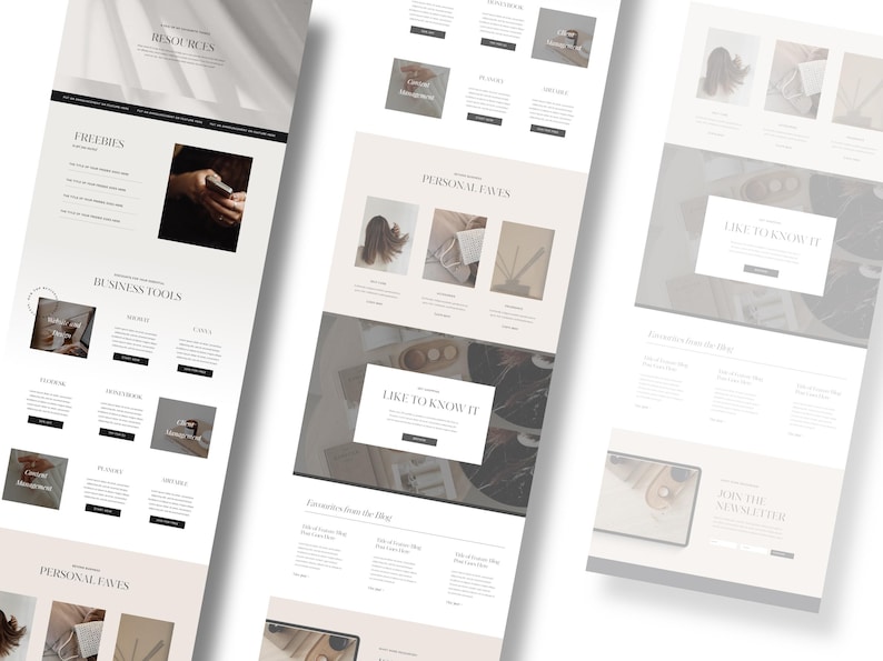 Showit Website Template | Showit Add on Page | Resource Page Template ...