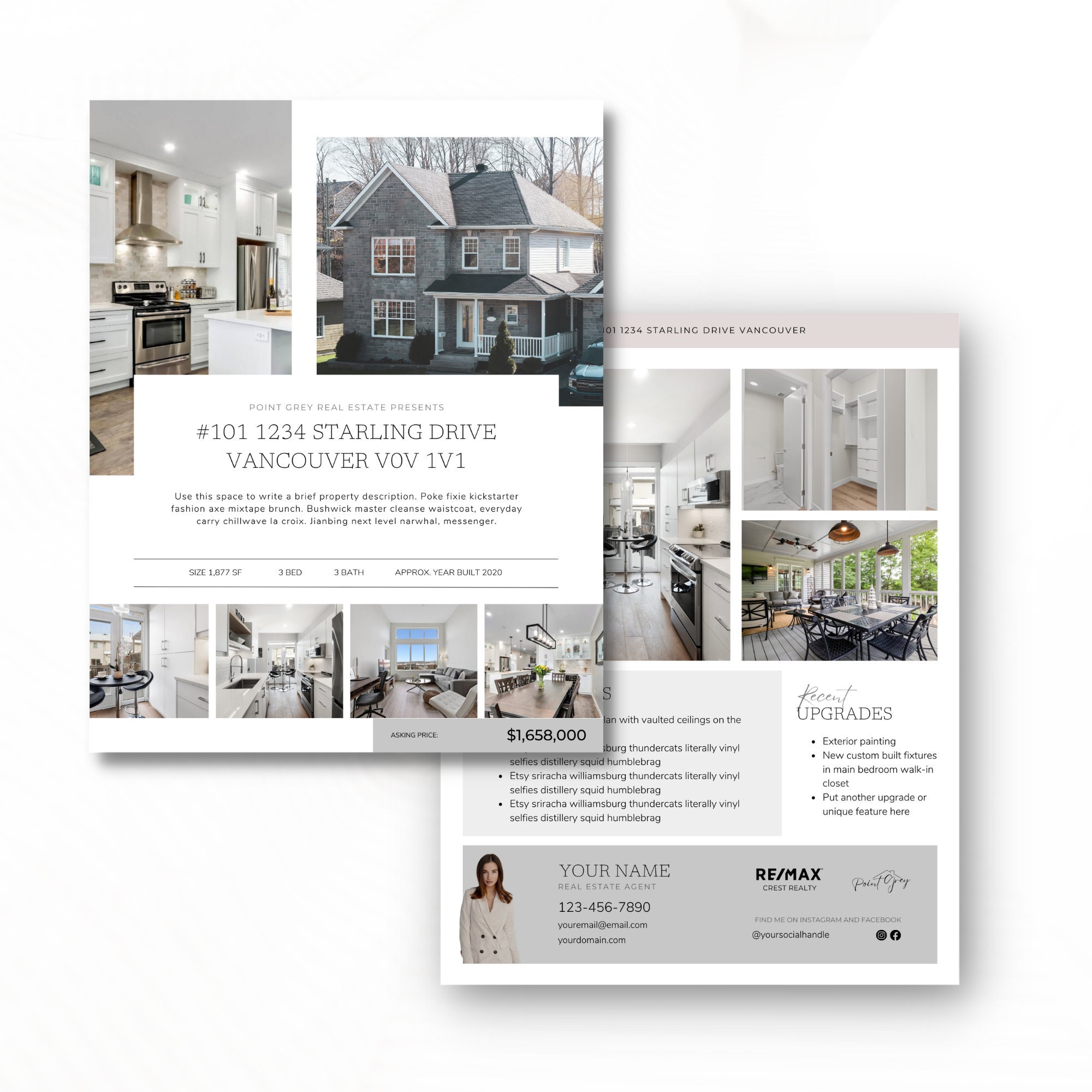 Real Estate Feature Sheet Property Listing Flyer Real Estate Marketing ...