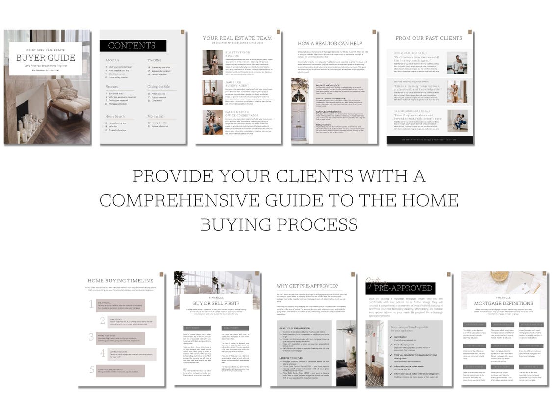 Buyer Guide Brochure Template for Realtors Real Estate Buyer Guide ...