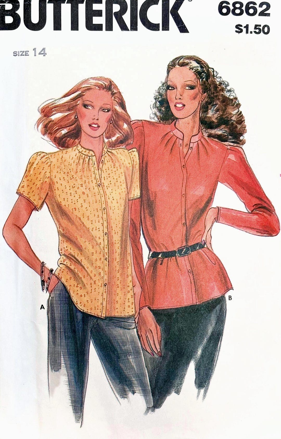 Vintage 1980s Butterick Sewing Pattern 6862 Misses Size 14 Bust 36 Cut ...
