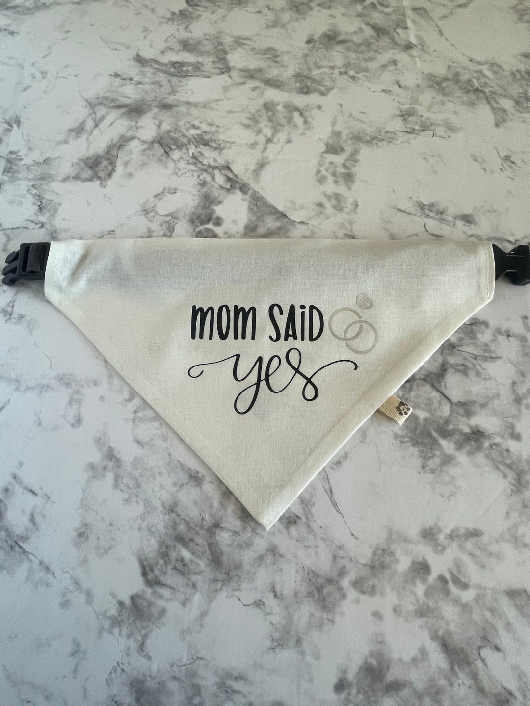 Mom Said Yes! Dog Bandana – Engagement Announcement for Pets – Wedding ...