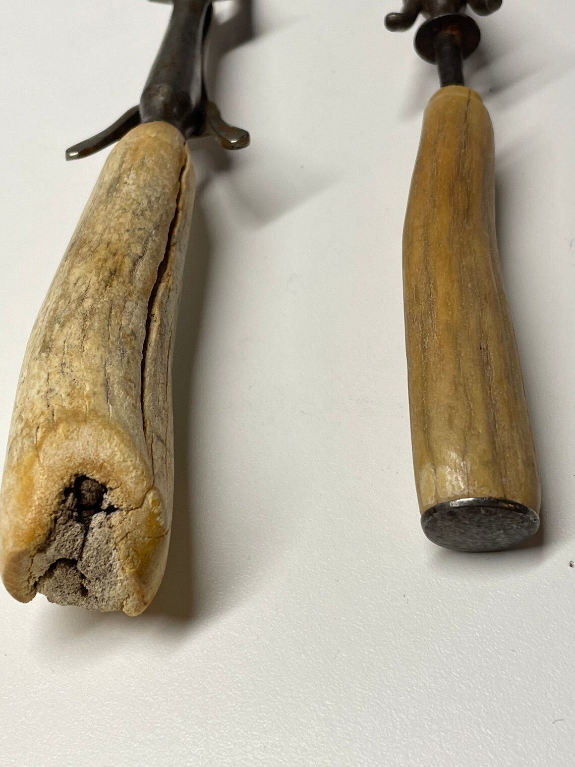 Very Old Antler Handle Serving Forks - Etsy