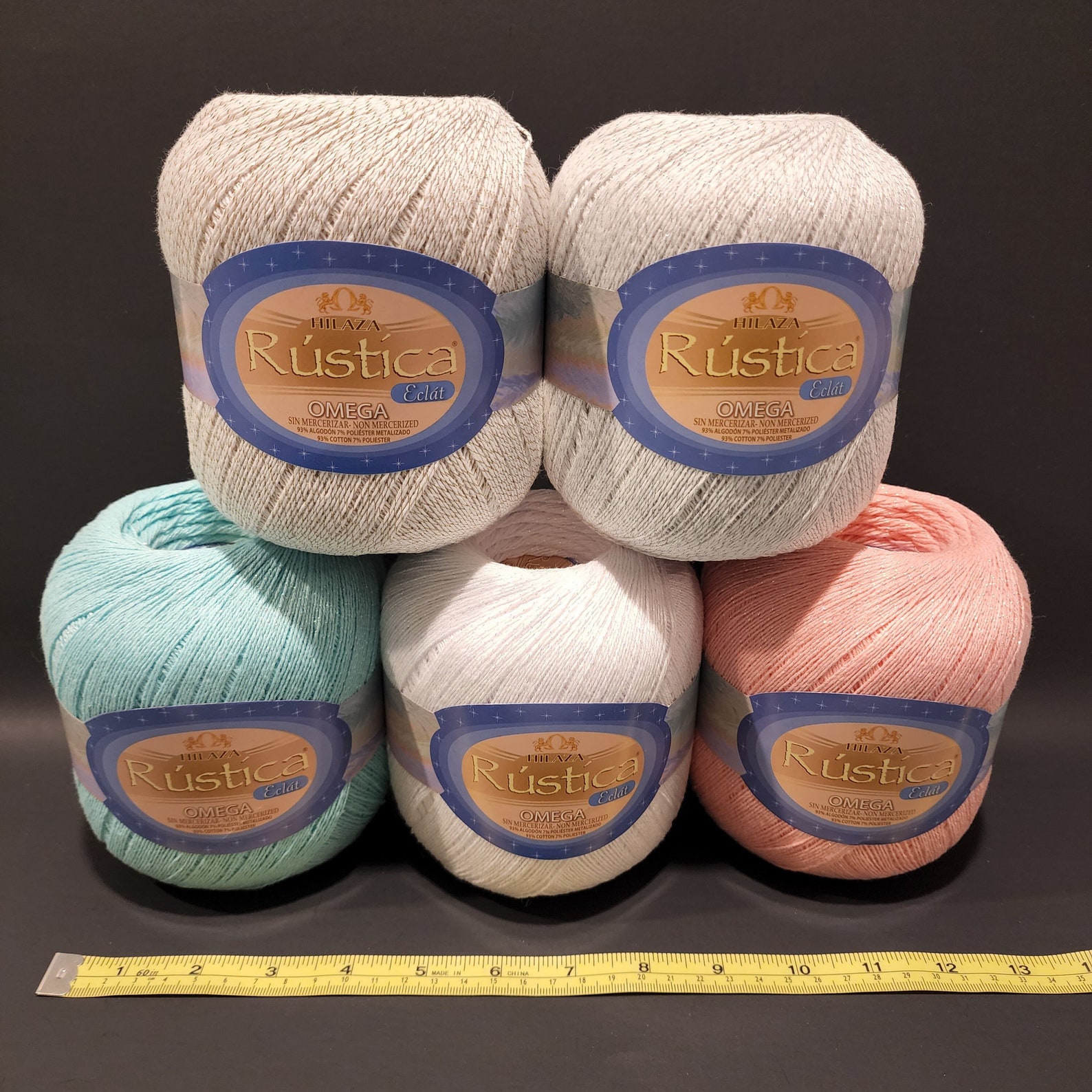 Omega Hilaza Rustica Eclat Crochet Thread: Iridescent White - Etsy