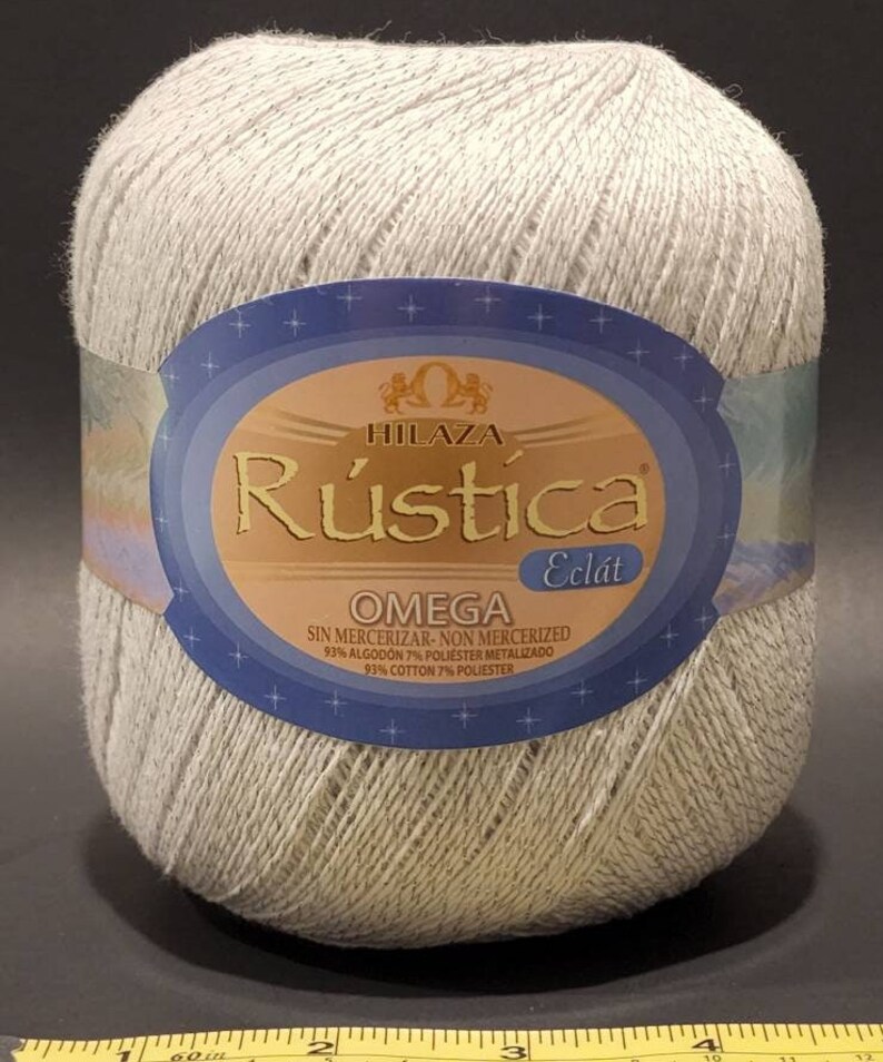 Omega Hilaza Rustica Eclat Crochet Thread: Iridescent White - Etsy