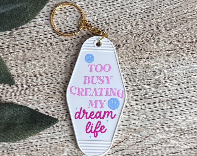 Retro Motel Keychain, Funny and Cute Keychains Engraved on Acrylic ...