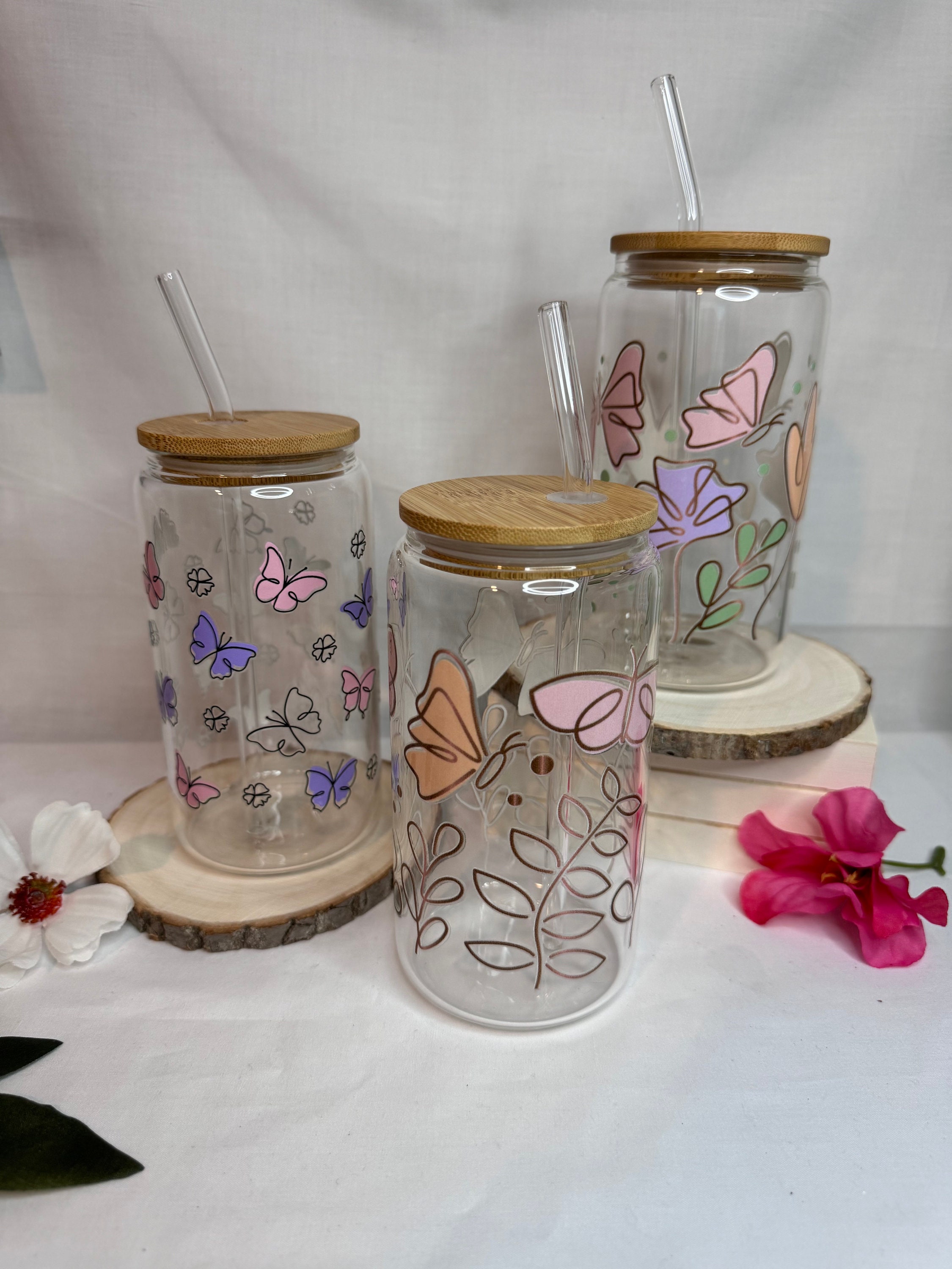 Butterfly Libby Cup Coffee Lover Gift Gift for Mom Iced Coffee Cup ...