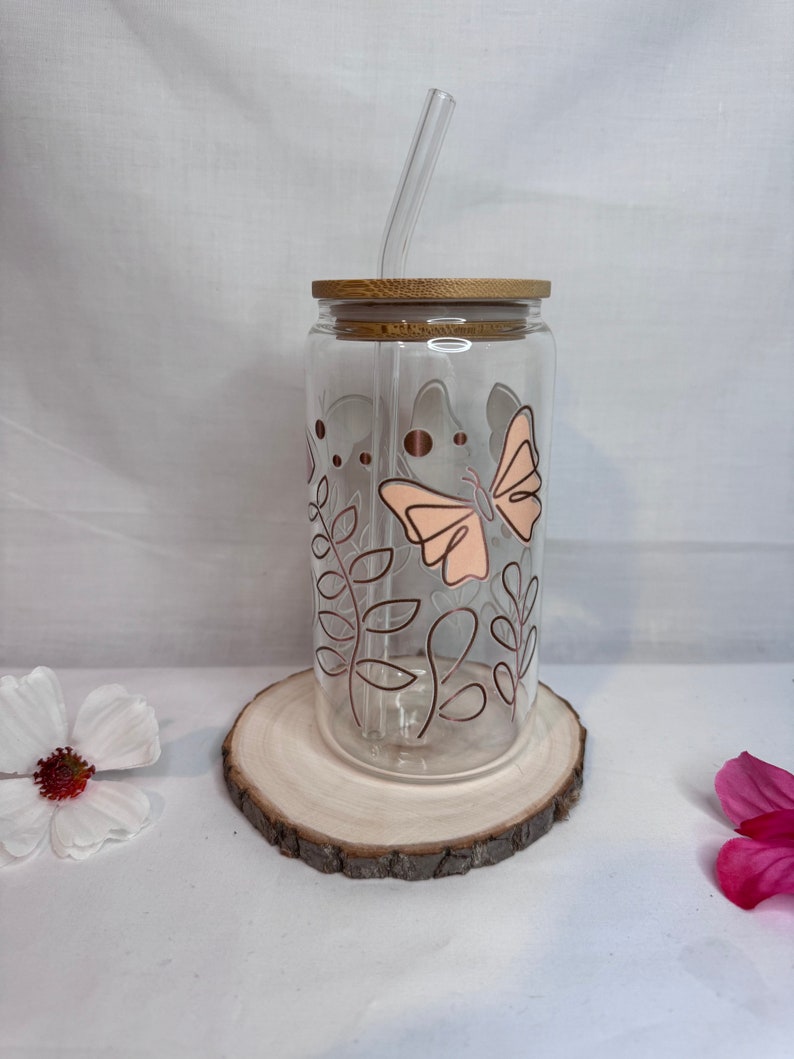 Butterfly Libby Cup Coffee Lover Gift Gift for Mom Iced Coffee Cup ...