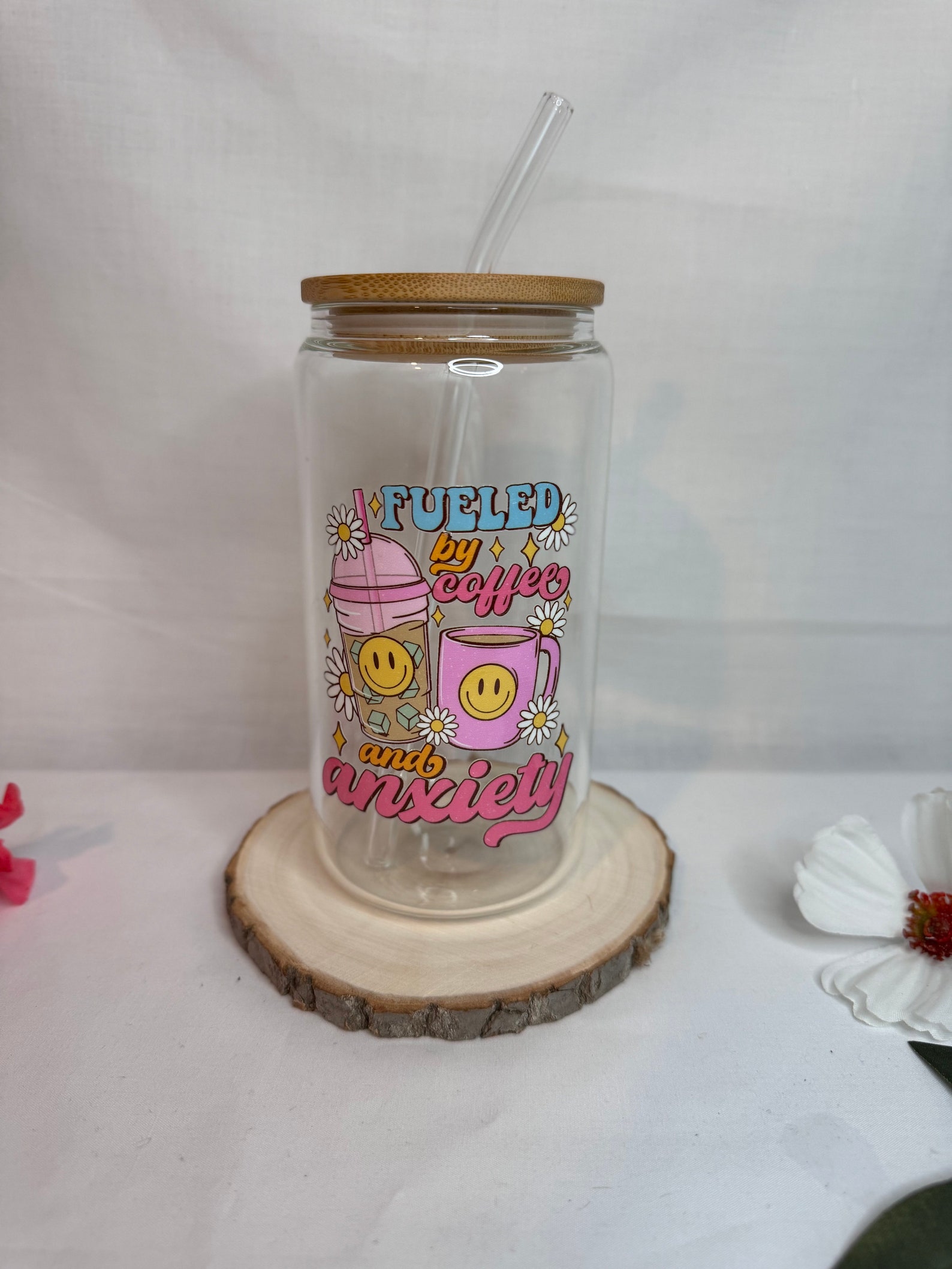 Funny Libby Cup Coffee Lover Gift for Mom Iced Coffee Cup Glass Can ...