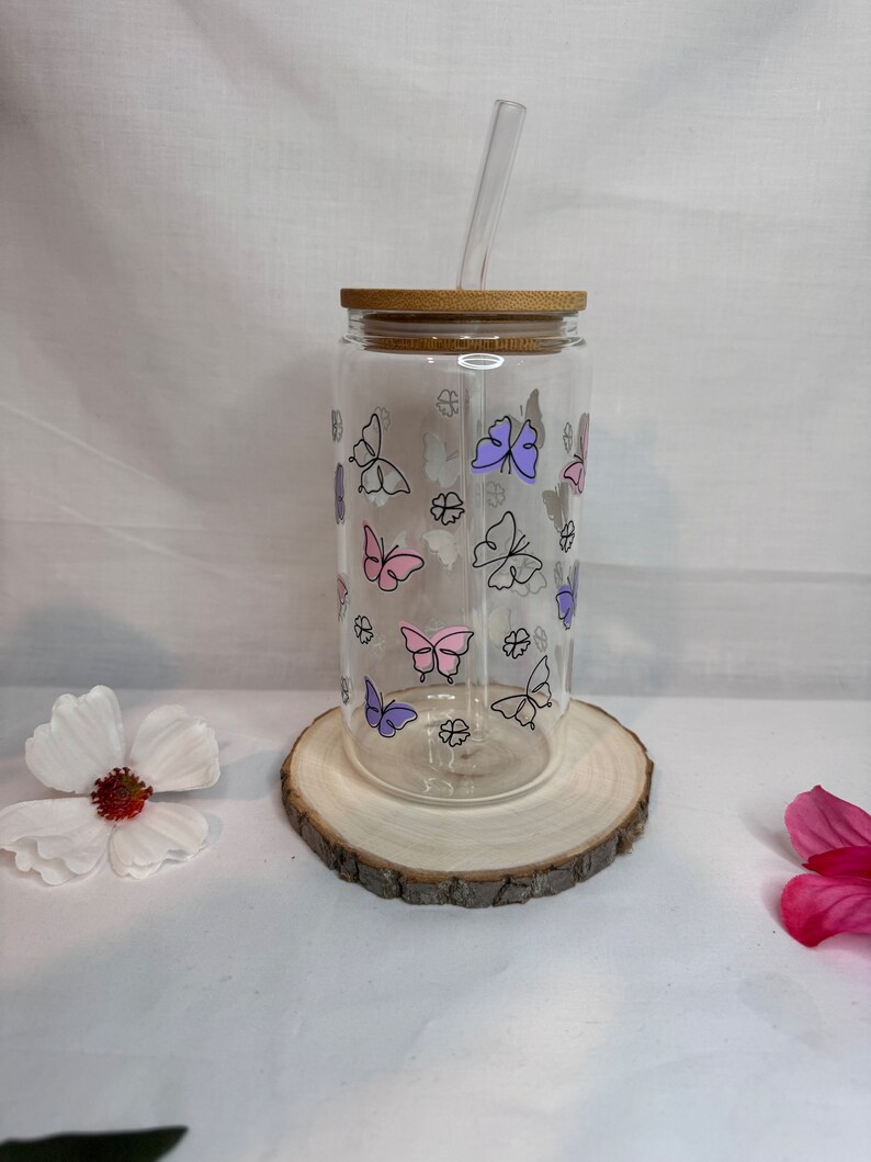 Butterfly Libby Cup Coffee Lover Gift Gift for Mom Iced Coffee Cup ...