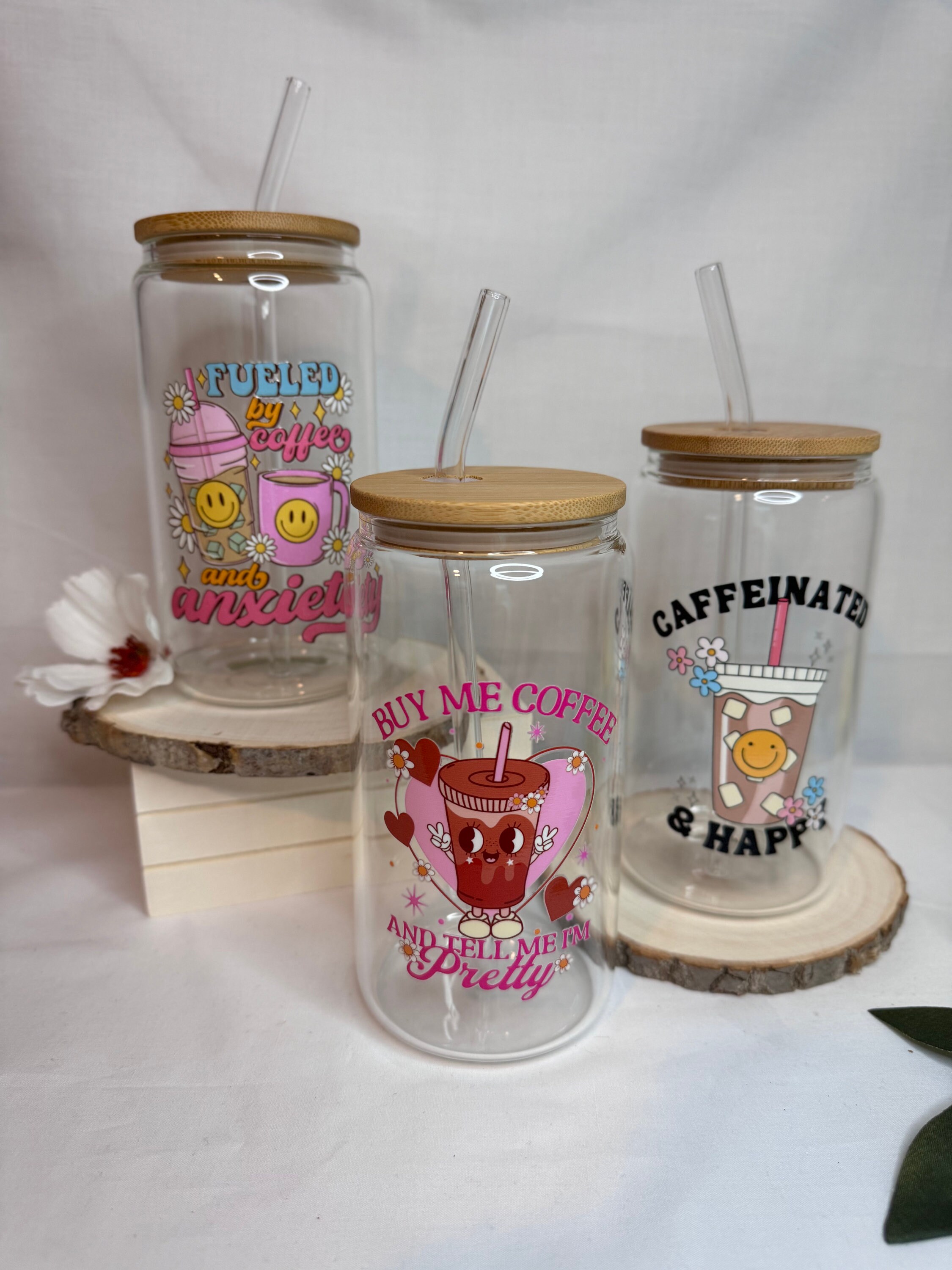 Funny Libby Cup Coffee Lover Gift for Mom Iced Coffee Cup Glass Can ...
