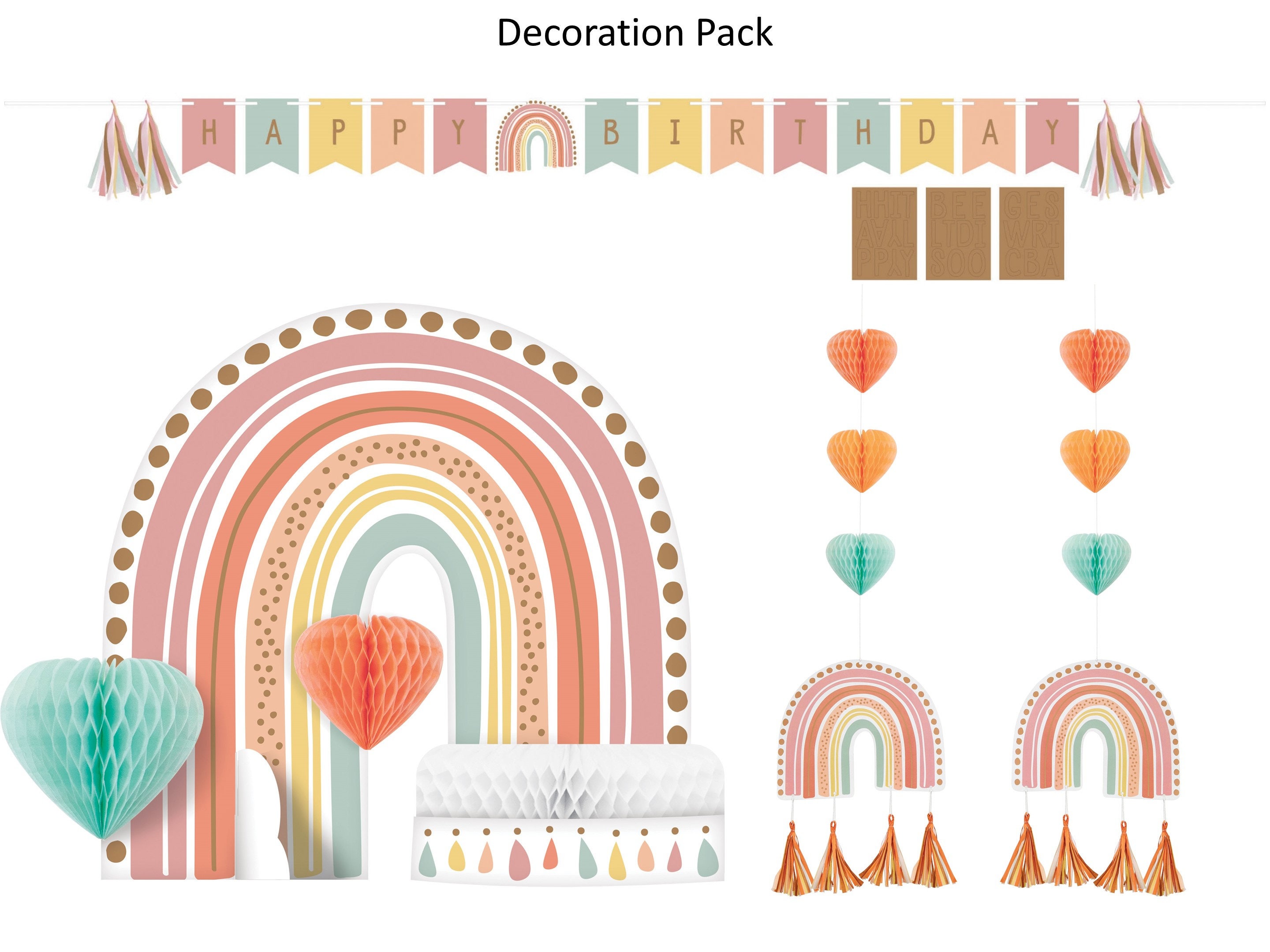 Boho Rainbow Baby Shower & Birthday Party Supplies | Boho Rainbow ...