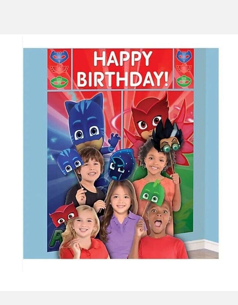 PJ Masks Wall Poster Decorating Kit W/photo Props - Etsy