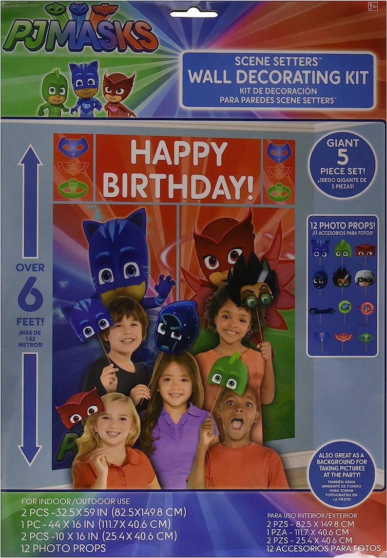 PJ Masks Wall Poster Decorating Kit W/photo Props - Etsy