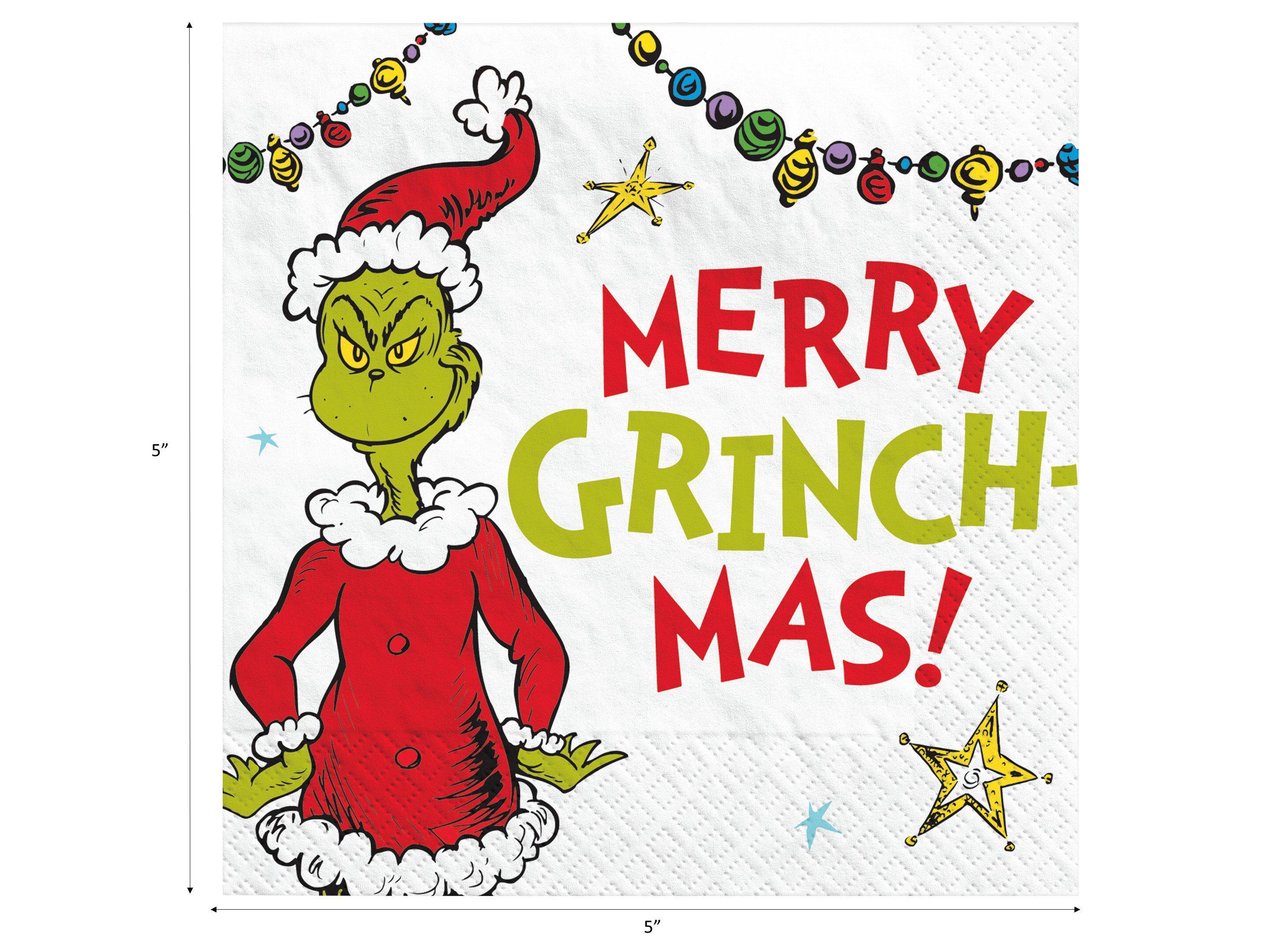 Dr. Seuss the Grinch Christmas Party Supplies | Grinch Plates | Grinch ...